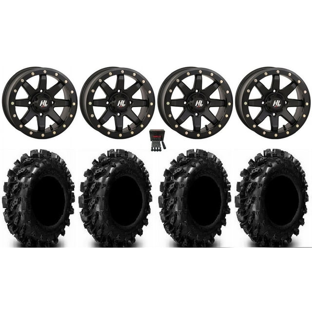High Lifter HL9 Bdlk 14" Wheels Bk 29.5" Swamp Lite Tires Sportsman RZR ...