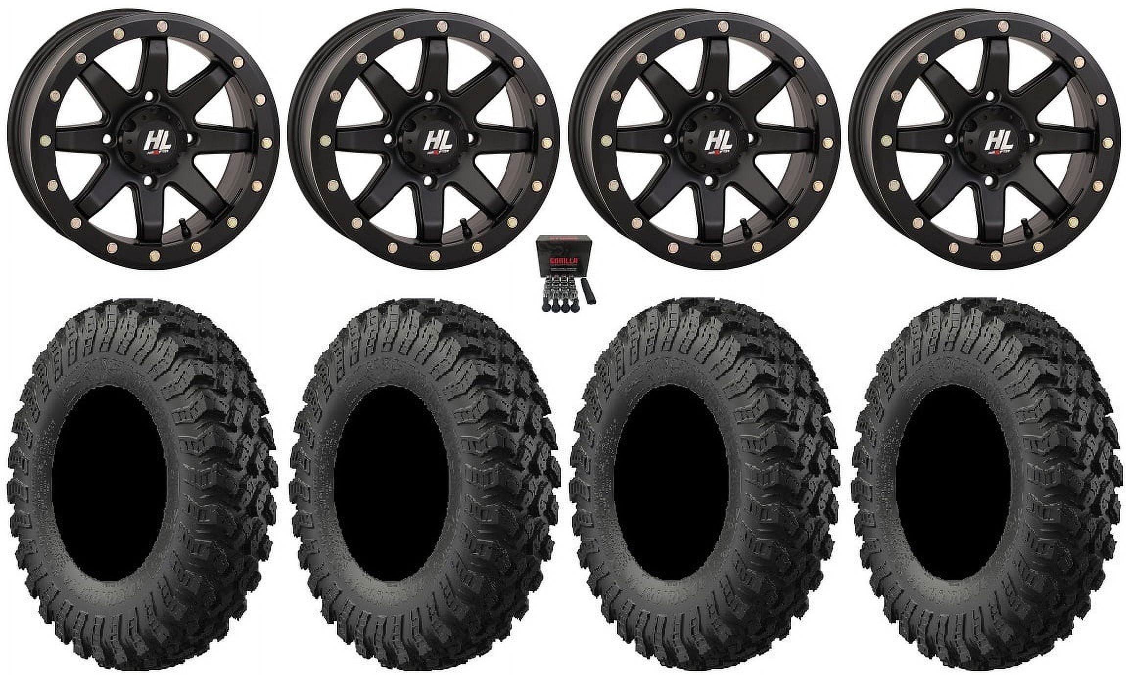 High Lifter HL9 Bdlk 14" Wheels Bk 6+1 30" MotoRally Tires Sportsman ...