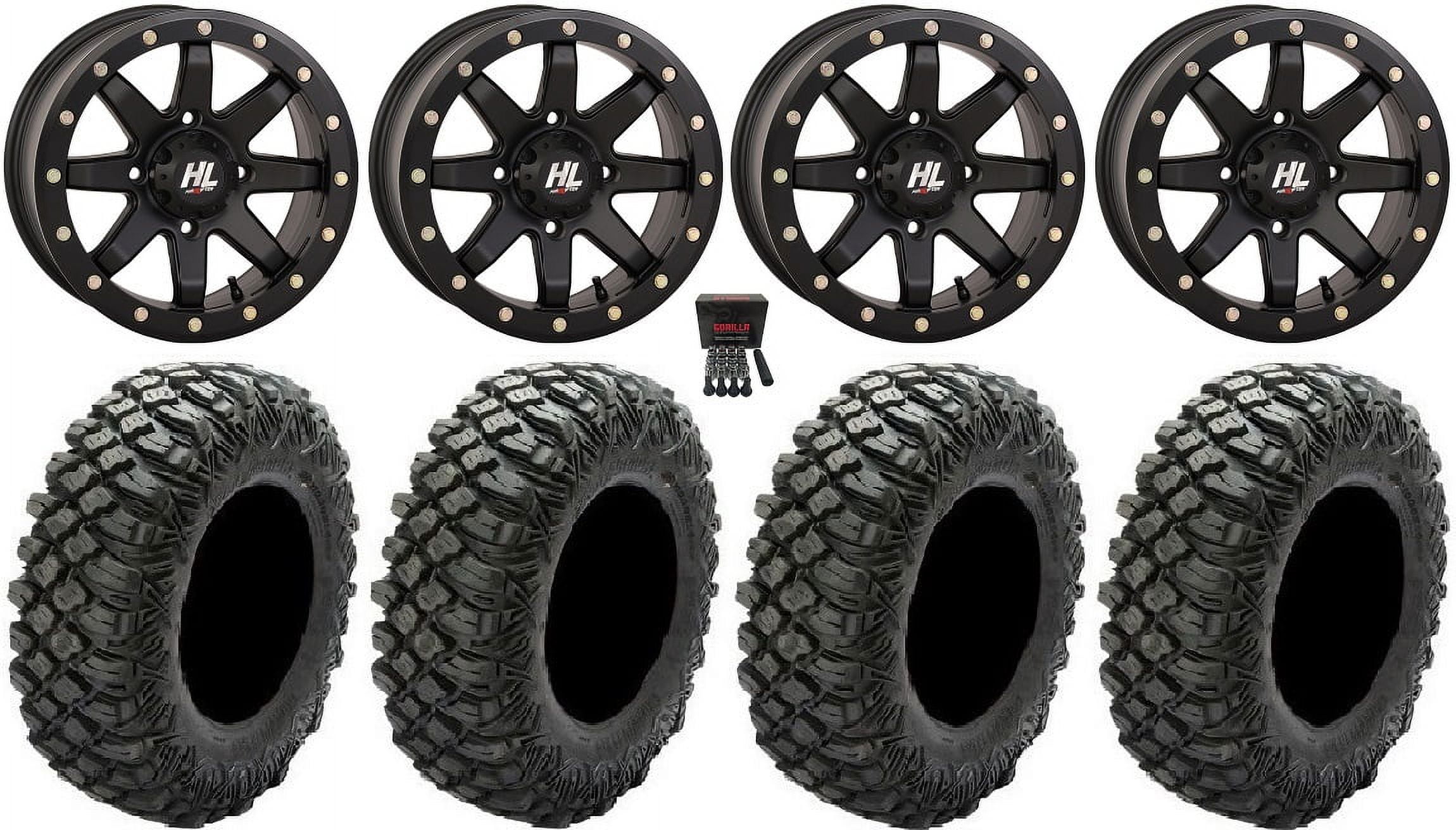 High Lifter HL9 Bdlk 15" Wheels Bk 28" Crawler XG Tires Sportsman RZR ...