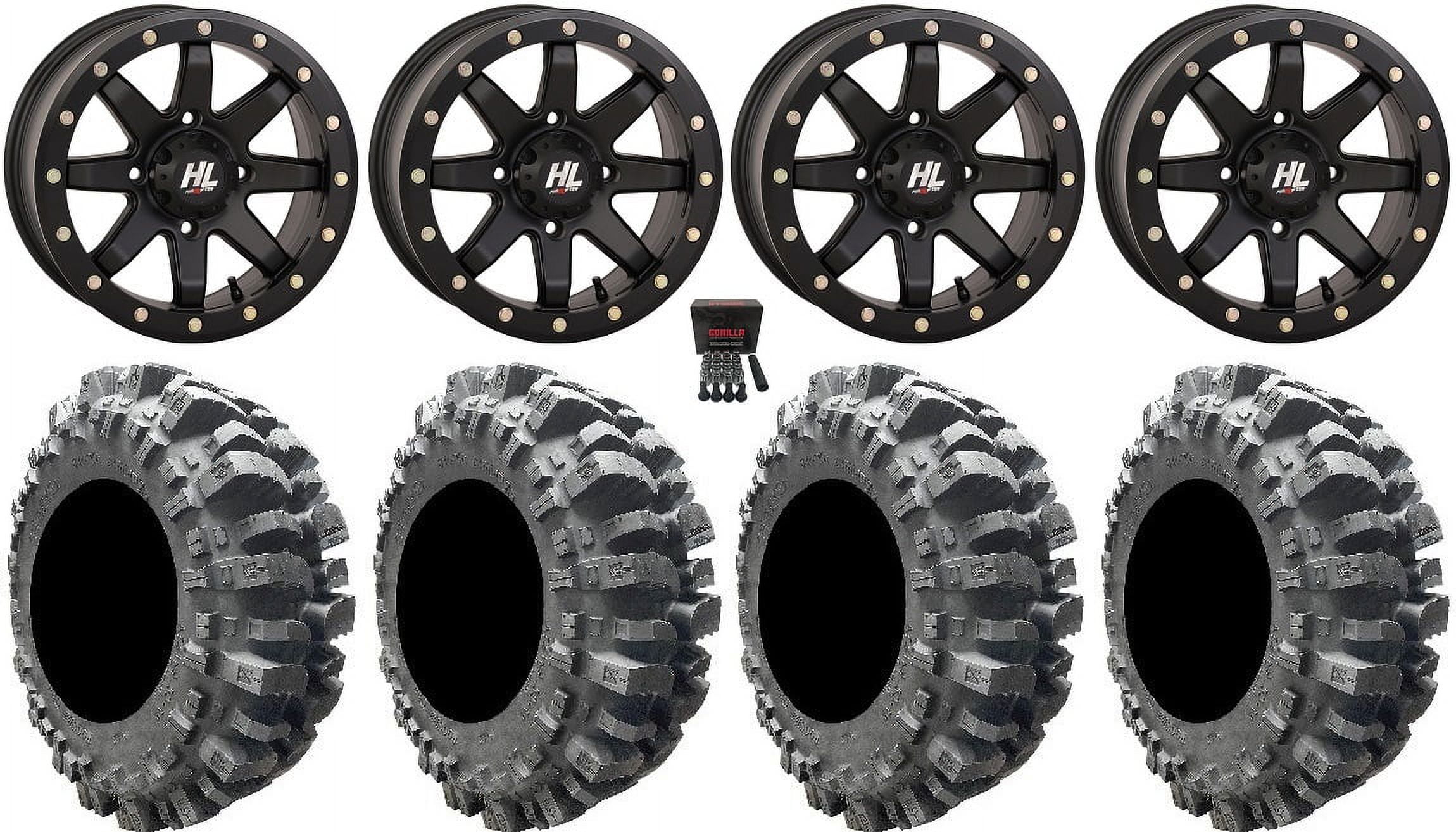 High Lifter HL9 Bdlk 15" Wheels Bk 30" Bogger Tires Can-Am Maverick X3 ...