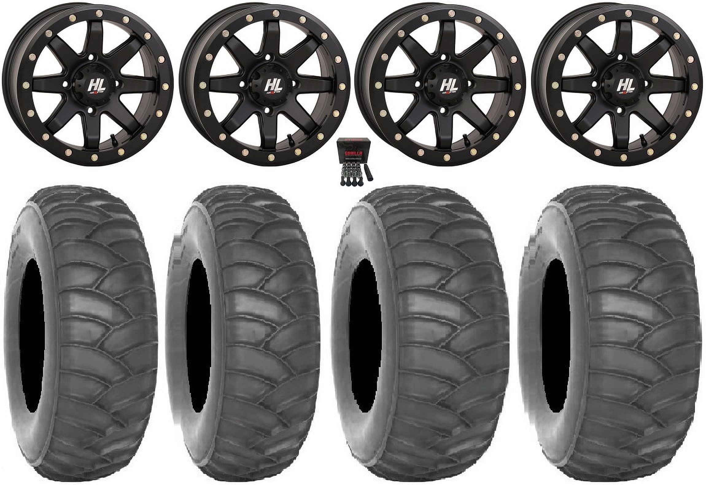 High Lifter HL9 Bdlk 15" Wheels Bk 32" SS360/HP Tires Can-Am Maverick ...