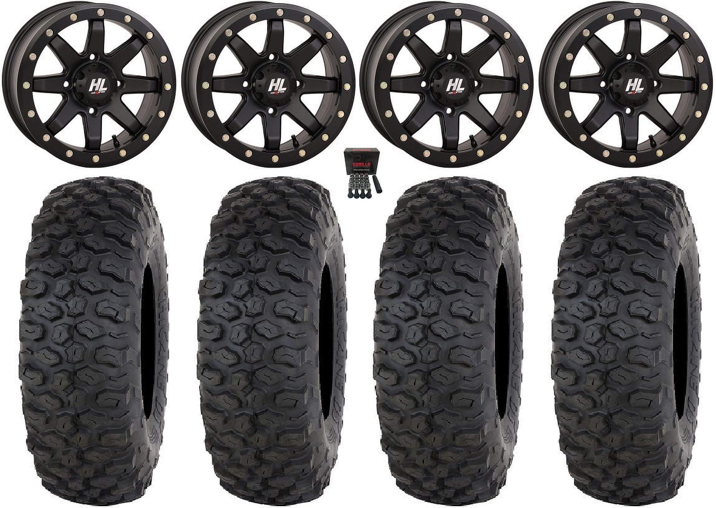 High Lifter HL9 Bdlk 15" Wheels Bk 33" Chicane DS Tires Polaris RZR XP ...