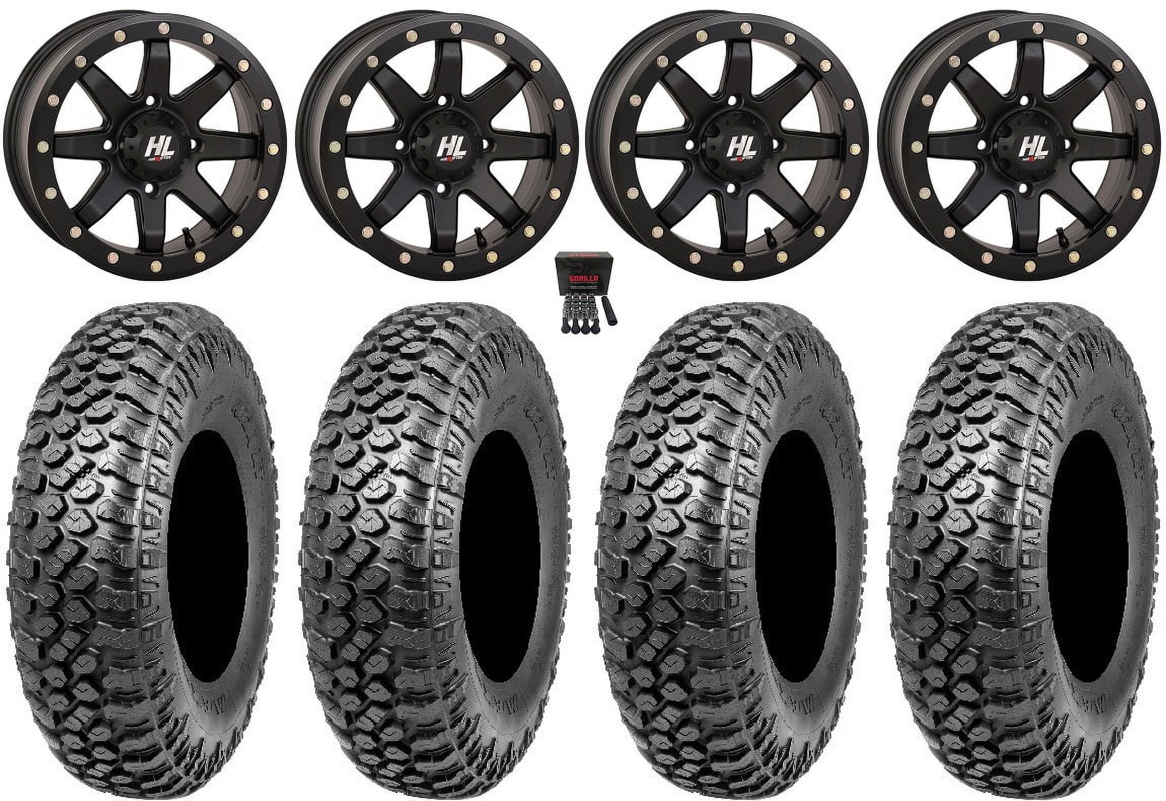 High Lifter HL9 Bdlk 15" Wheels Bk 33" RAZR XT Tires Polaris RZR XP ...