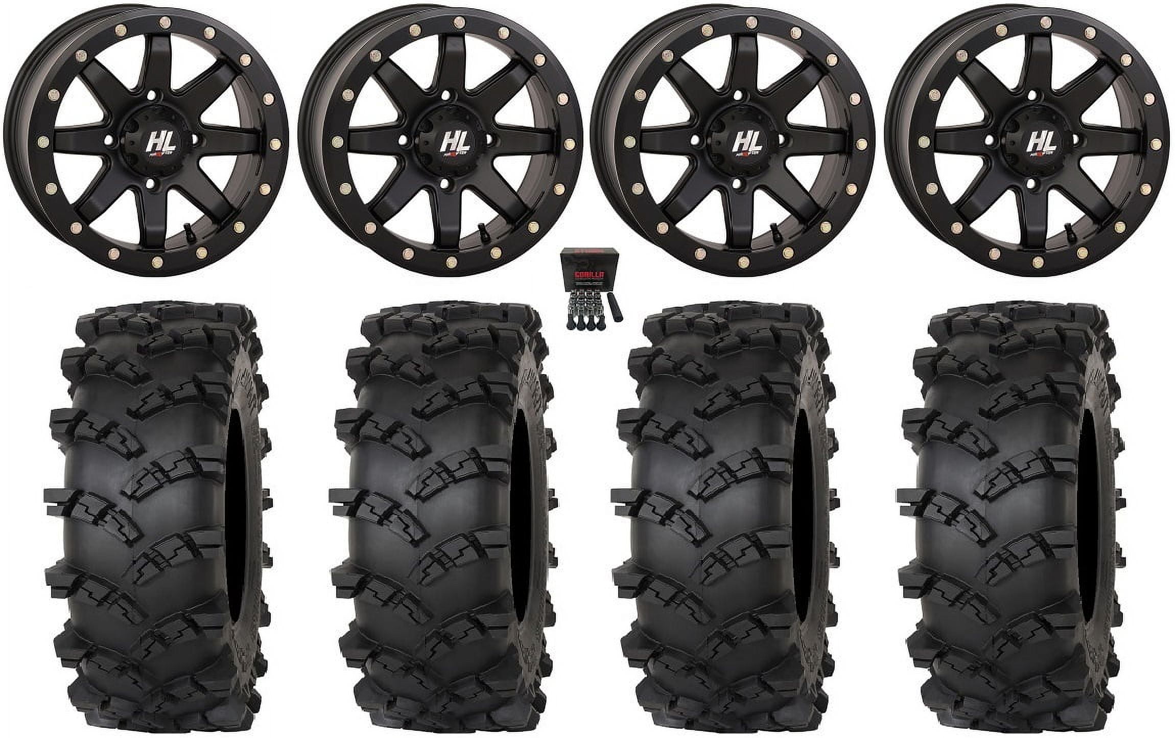 High Lifter HL9 Bdlk 15" Wheels Bk 6+1 32" Outlaw M/T Tires Can-Am ...
