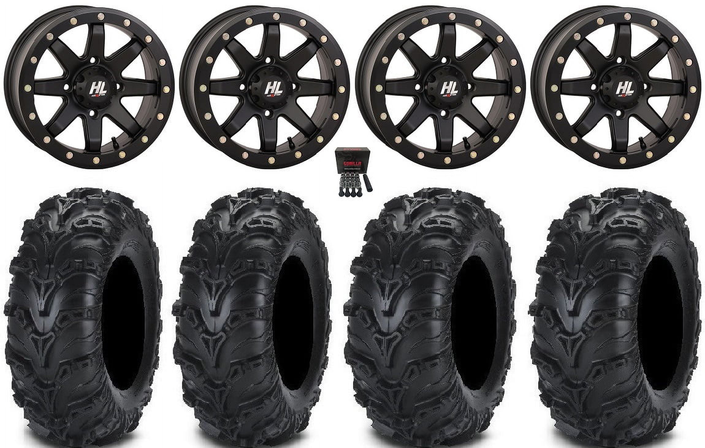 High Lifter HL9 Beadlock 14" Wheels Bk 28" Mud Lite II Tires Can-Am ...