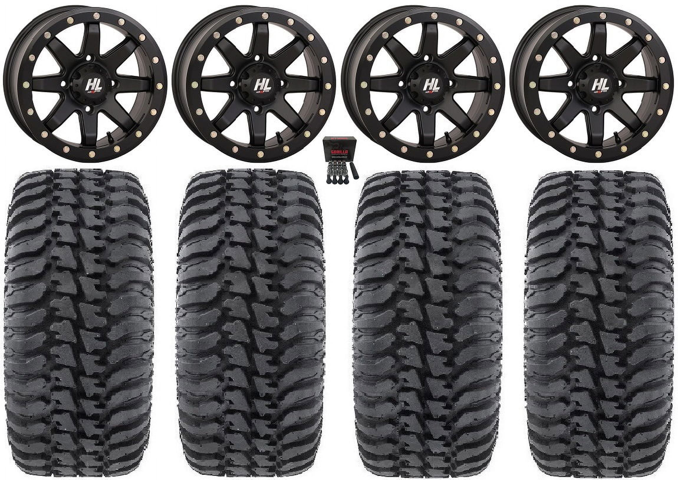 High Lifter HL9 Beadlock 14" Wheels Bk 28" Regulator Tires Polaris RZR ...
