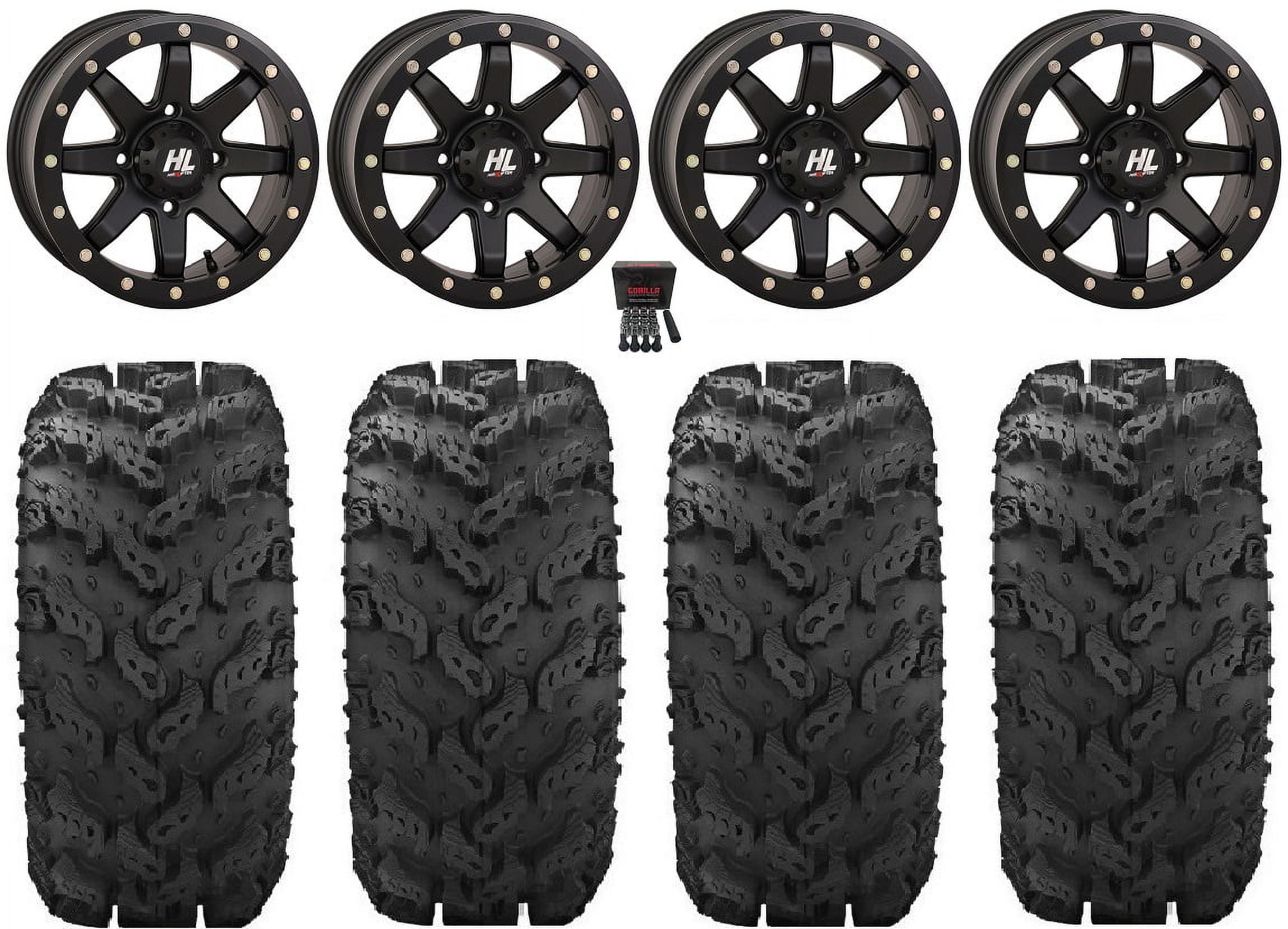 High Lifter HL9 Beadlock 14" Wheels Bk 28" Reptile Tires Sportsman RZR ...