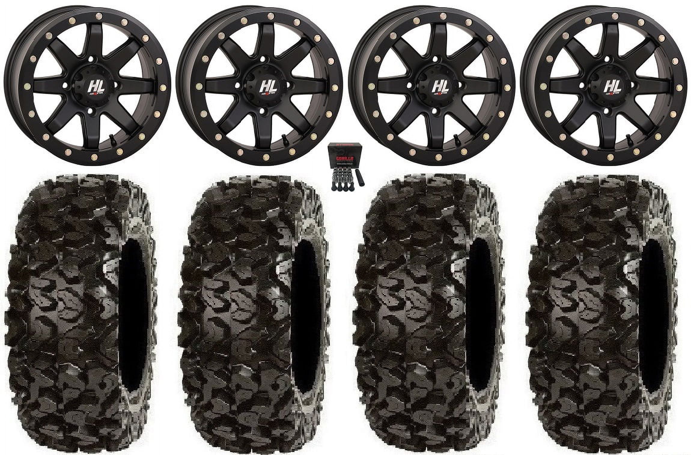 High Lifter HL9 Beadlock 14" Wheels Bk 28" Rip Saw Tires Can-Am ...