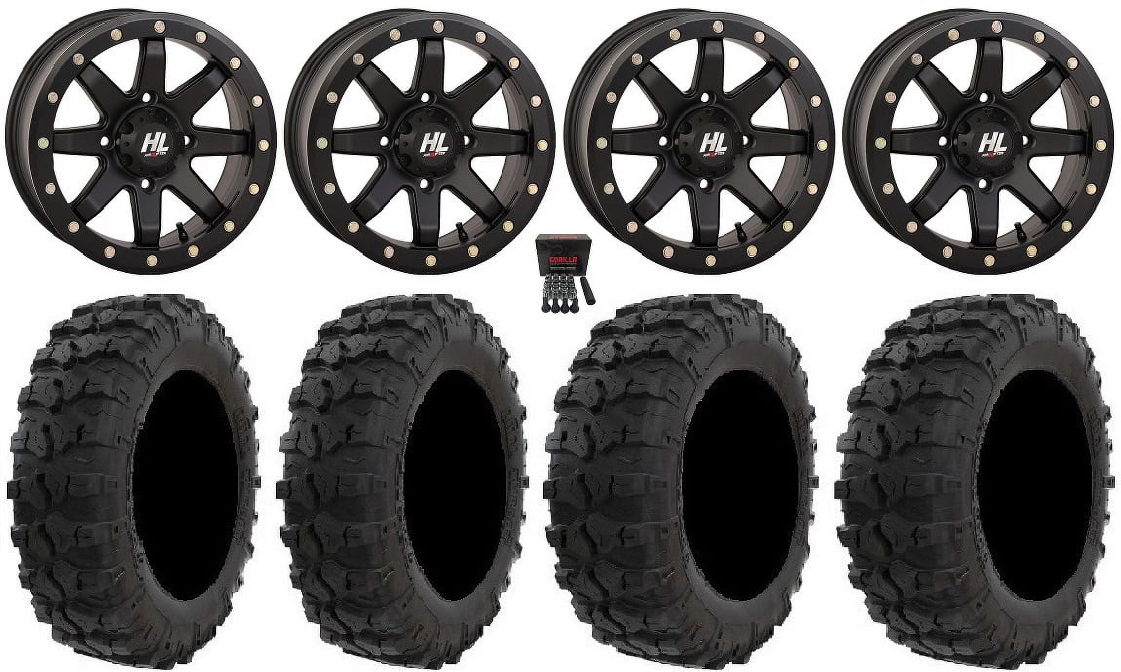 High Lifter HL9 Beadlock 14" Wheels Bk 29" Dual Threat Tires Polaris RZR XP 1000 / PRO XP ...