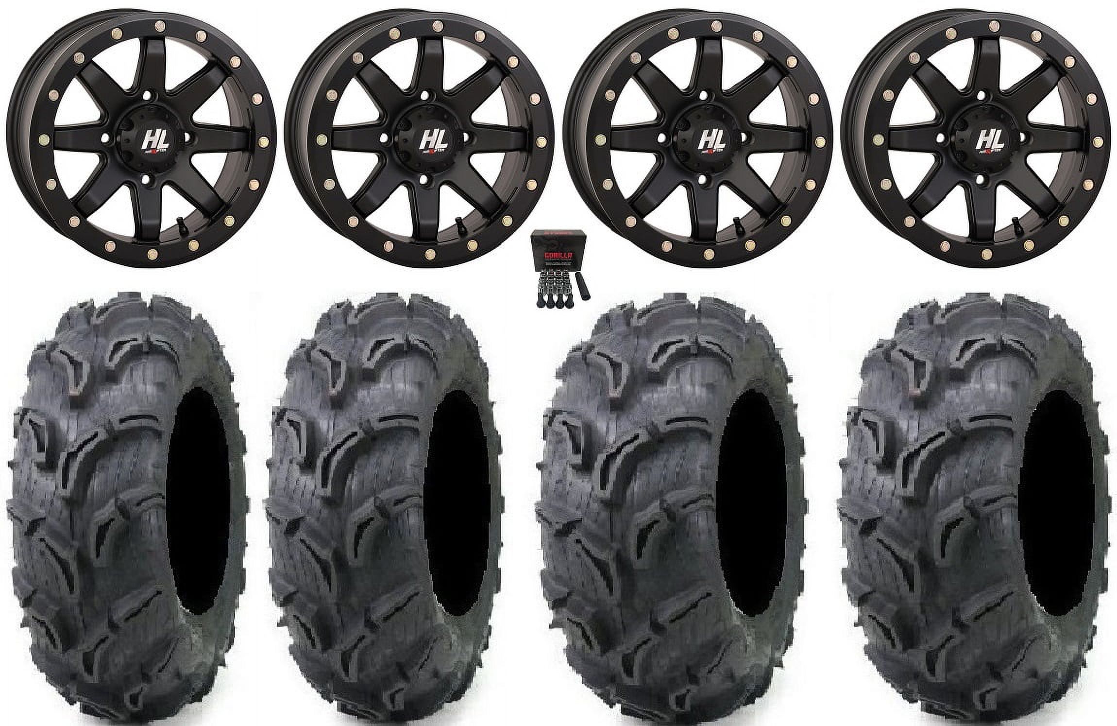 High Lifter HL9 Beadlock 14" Wheels Bk 30" Zilla Tires Can-Am Maverick ...