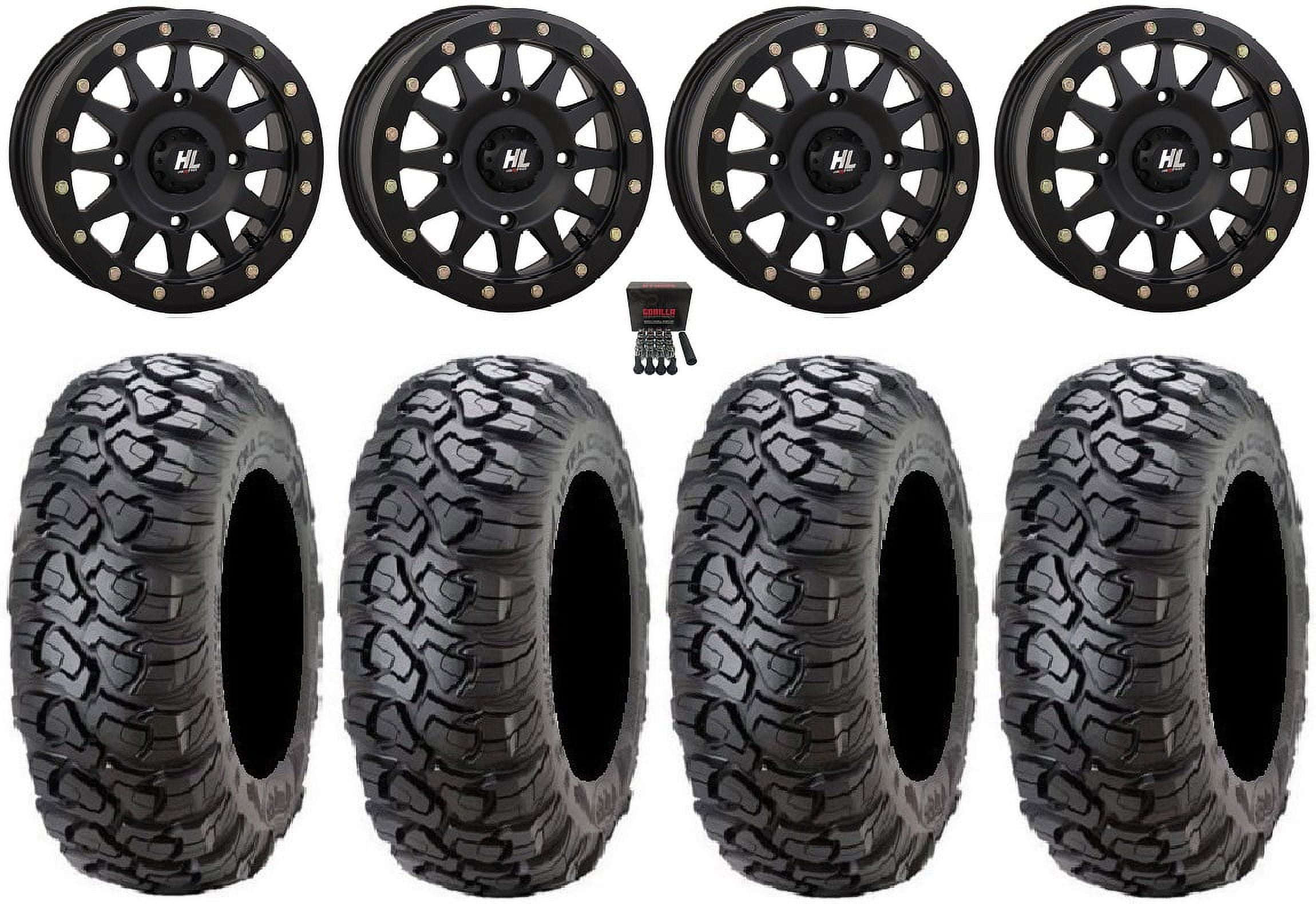 High Lifter HLA1 Bdlk 14" Wheels Bk 28" Ultracross Tires Kawasaki Mule ...
