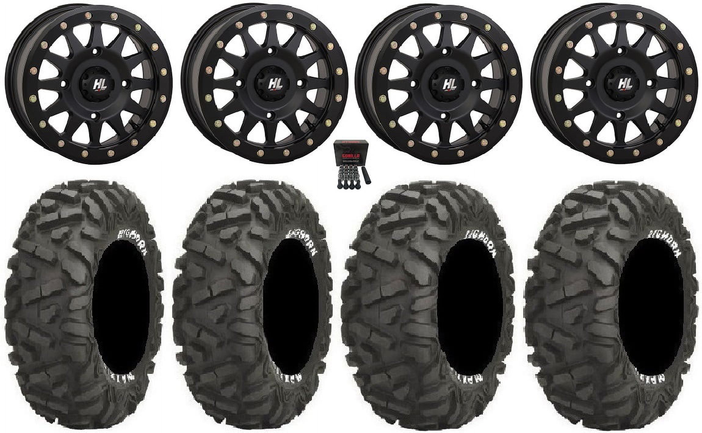 High Lifter HLA1 Bdlk 14" Wheels Bk 29" BigHorn Tires Can-Am Maverick ...