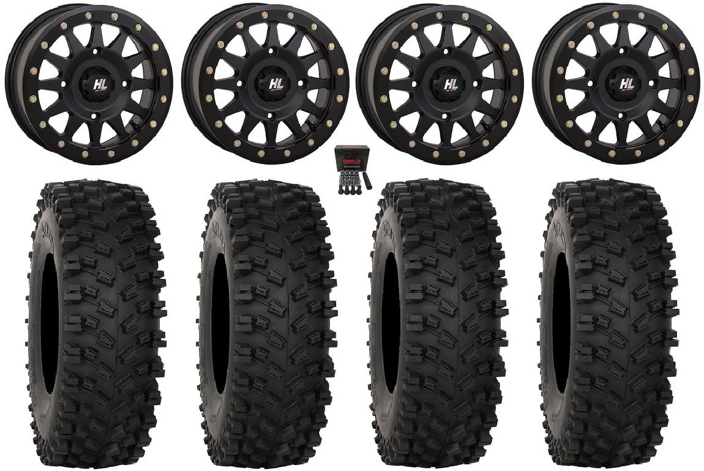 High Lifter HLA1 Bdlk 14" Wheels Bk 30" ATX470 Tires Sportsman RZR ...