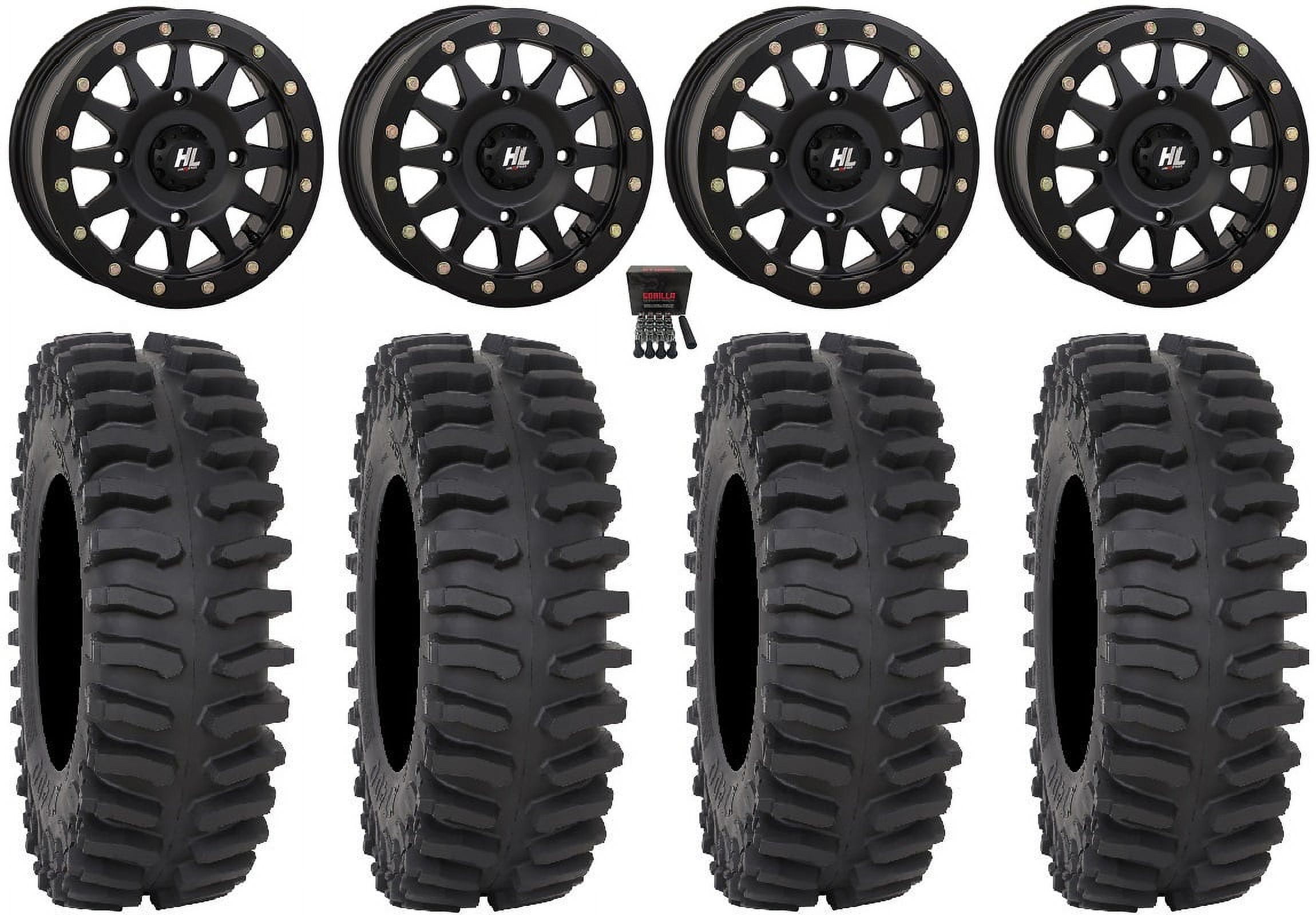 High Lifter HLA1 Bdlk 14" Wheels Bk 30" XT400 Tires Sportsman RZR ...