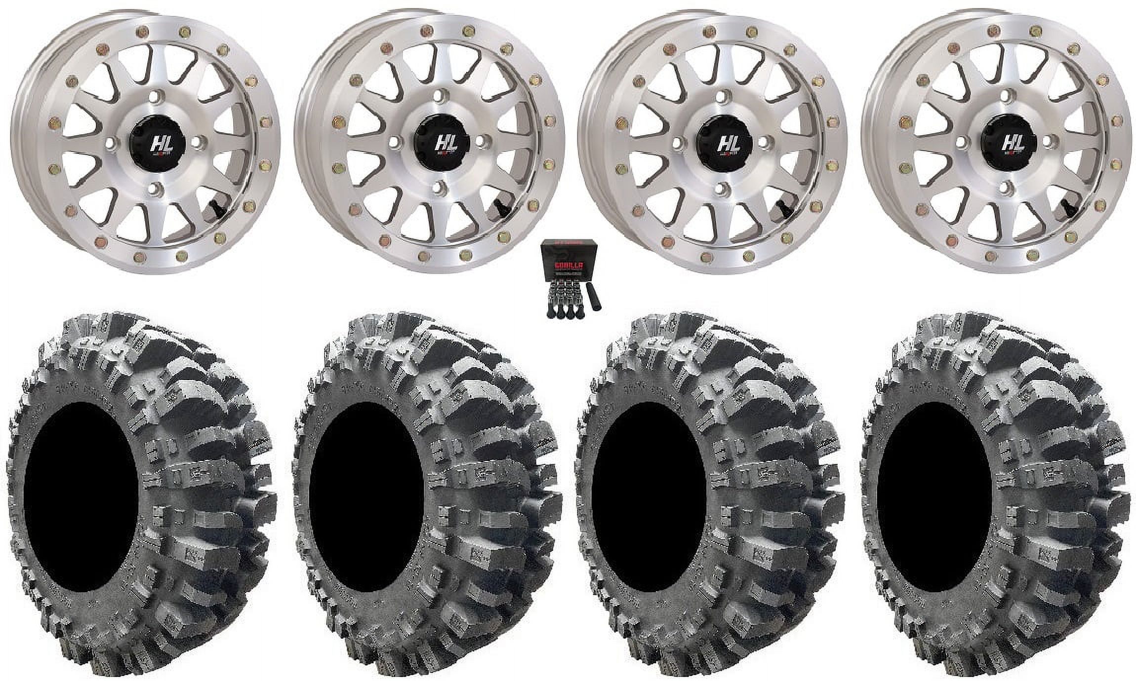 High Lifter HLA1 Bdlk 14" Wheels Mh 27" Bogger Tires Can-Am Maverick X3 ...