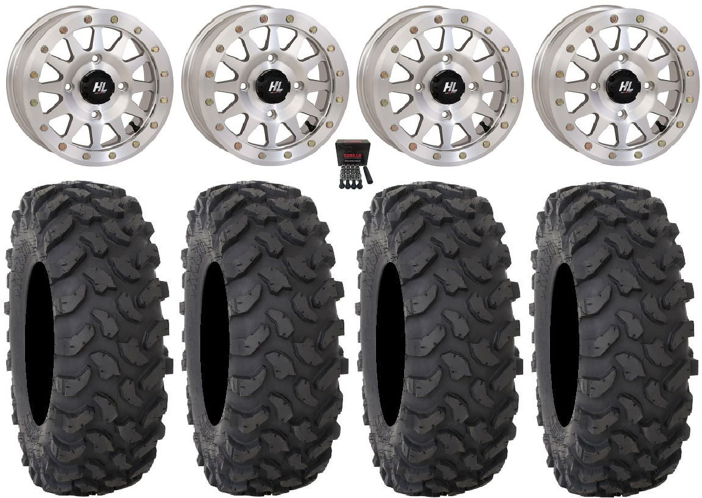 High Lifter HLA1 Bdlk 14" Wheels Mh 27" XTR370 Tires Can-Am Commander ...