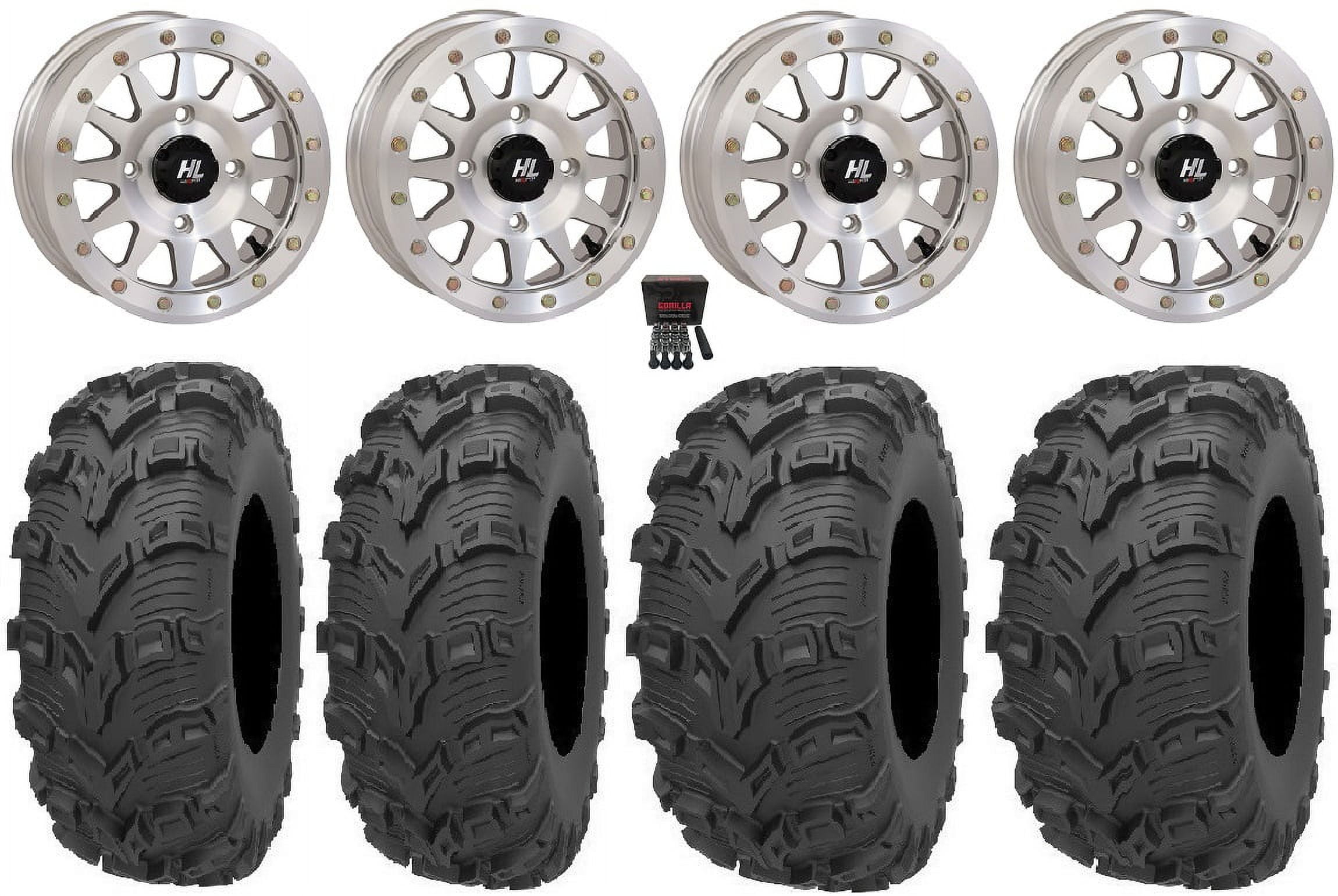 High Lifter HLA1 Bdlk 14" Wheels Mh 28" Bear Claw EVO Tires Polaris RZR ...