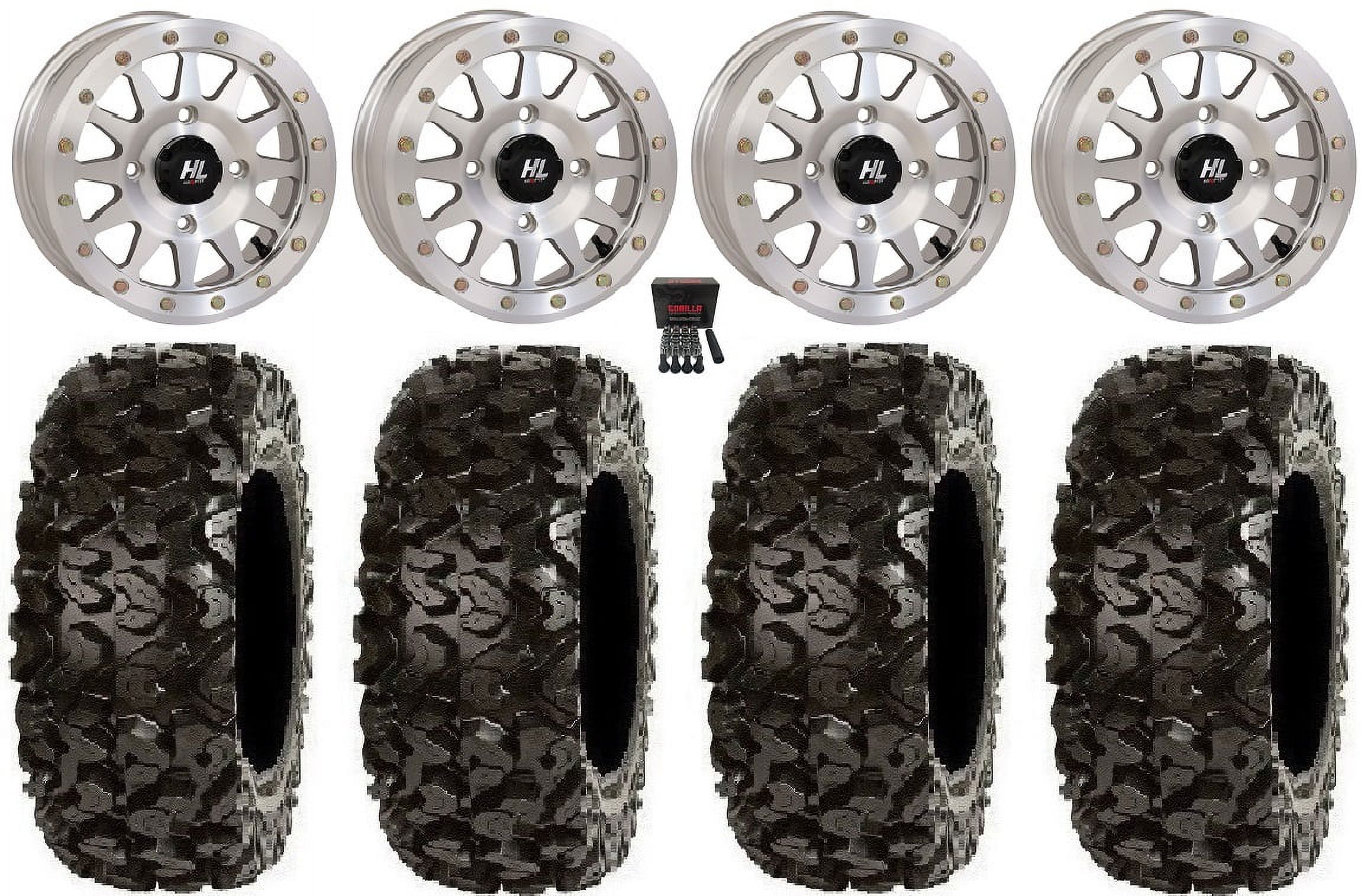 High Lifter HLA1 Bdlk 14" Wheels Mh 28" Rip Saw Tires Polaris RZR XP 1000 / PRO XP / Ranger XP ...