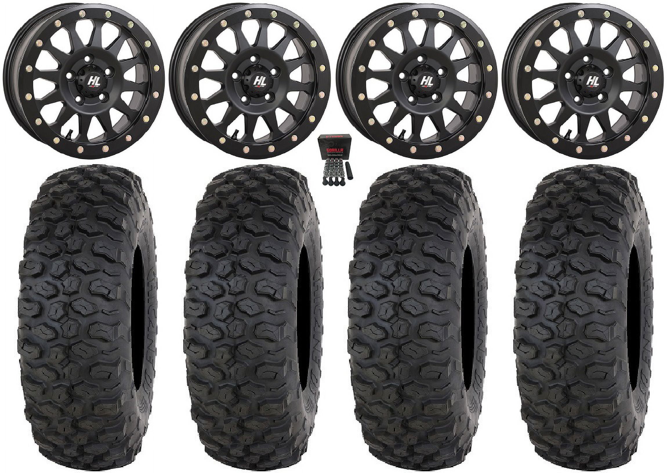 High Lifter HLA1 Bdlk 15" Wheels Bk 35" Chicane DS Tires Polaris RZR ...