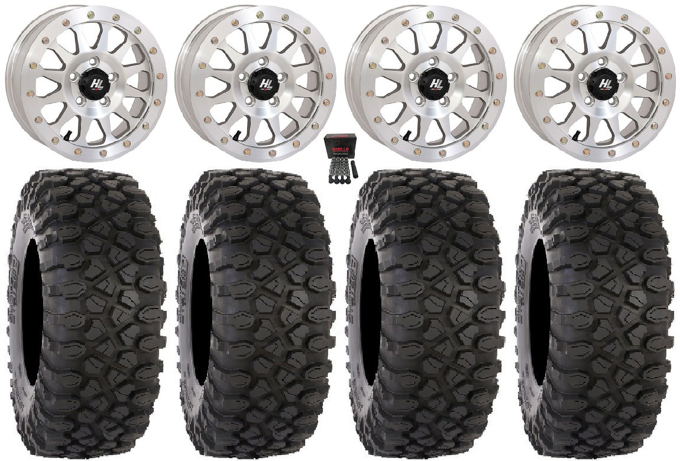 High Lifter HLA1 Bdlk 15" Wheels Mh 32" XC450 Tires Polaris RZR Turbo R ...