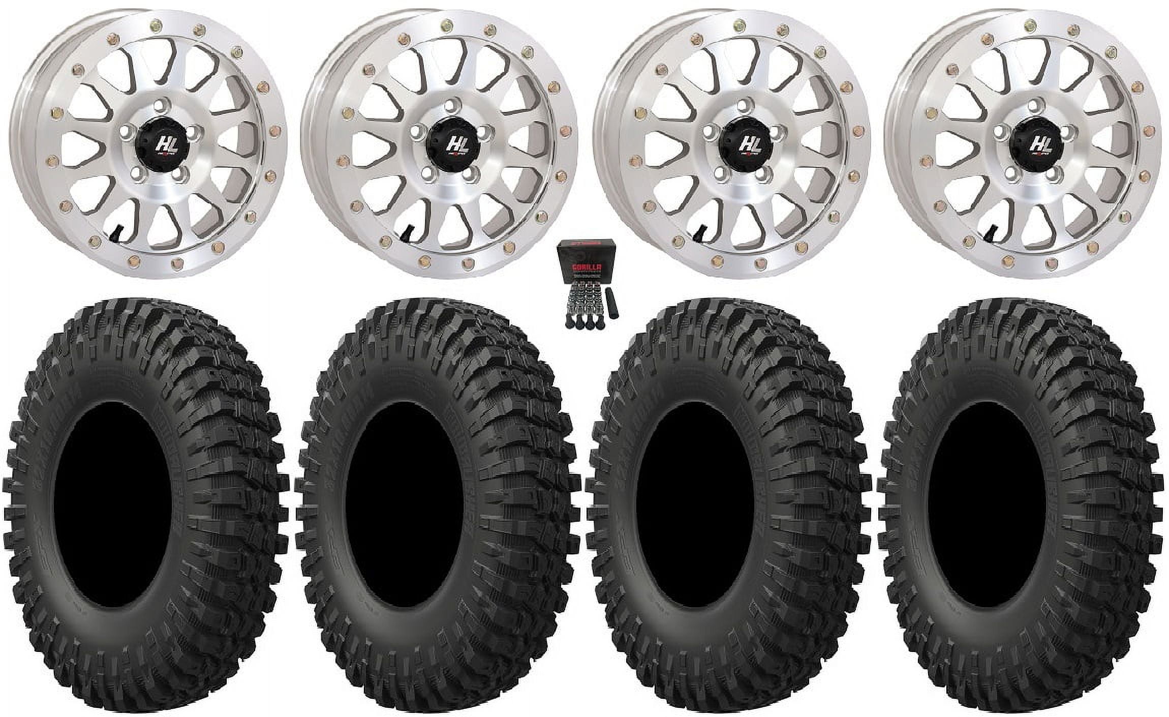 High Lifter HLA1 Bdlk 15" Wheels Mh 35" MotoCrusher Tires Polaris RZR ...