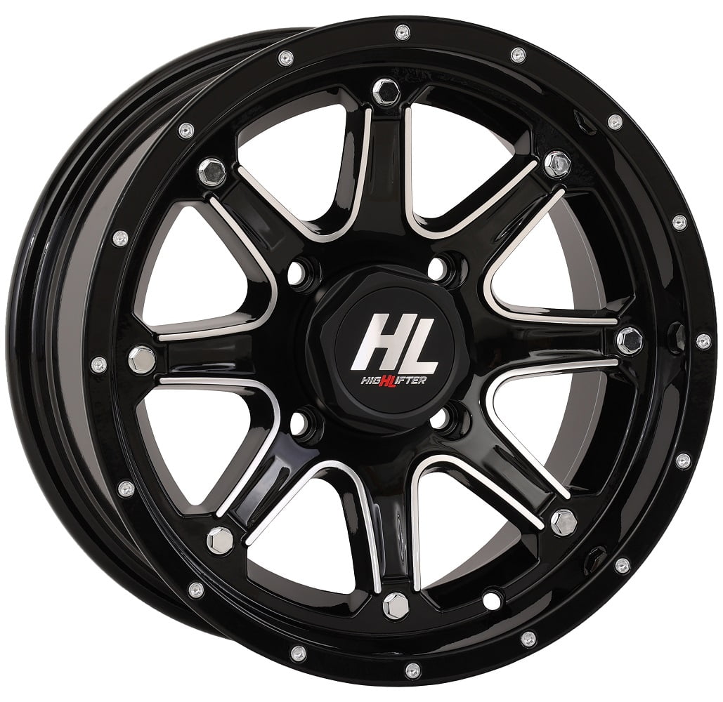 High Lifter by STI HL4 12x7 ATV/UTV Wheel - Gloss Black/Machined (4/110 ...