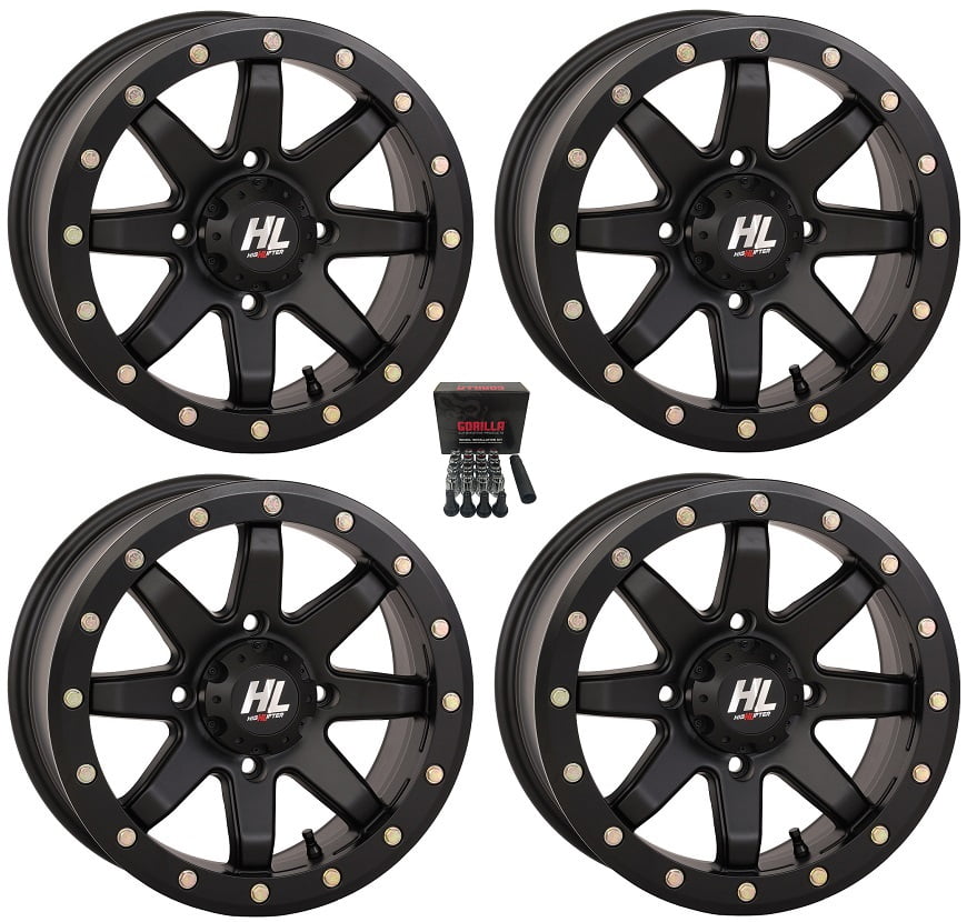 High Lifter by STI HL9 Beadlock 14x7 Wheels Black Sportsman RZR Ranger ...