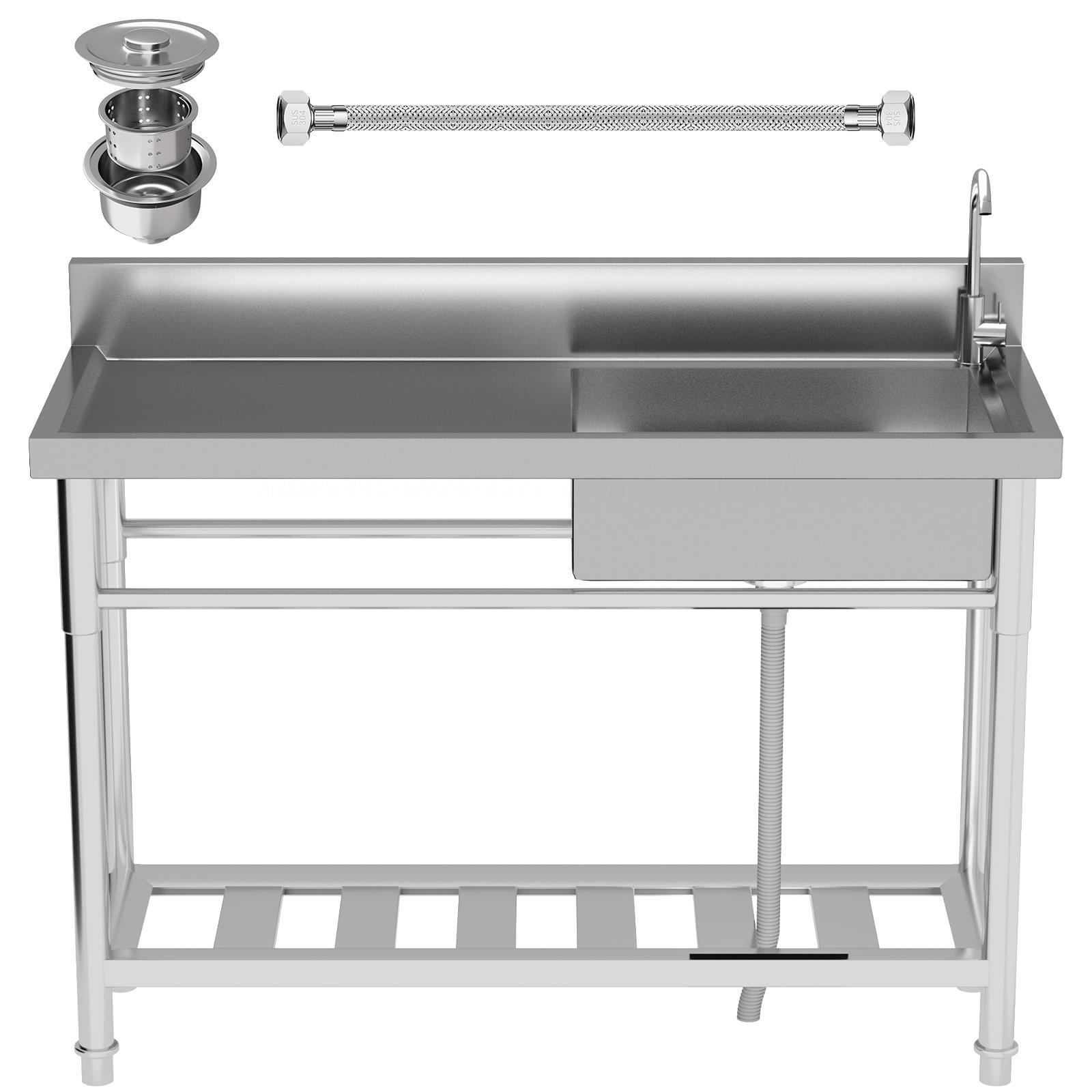 High - Load Bearing Stainless Steel Sink, Workbench & 360° Swivel ...