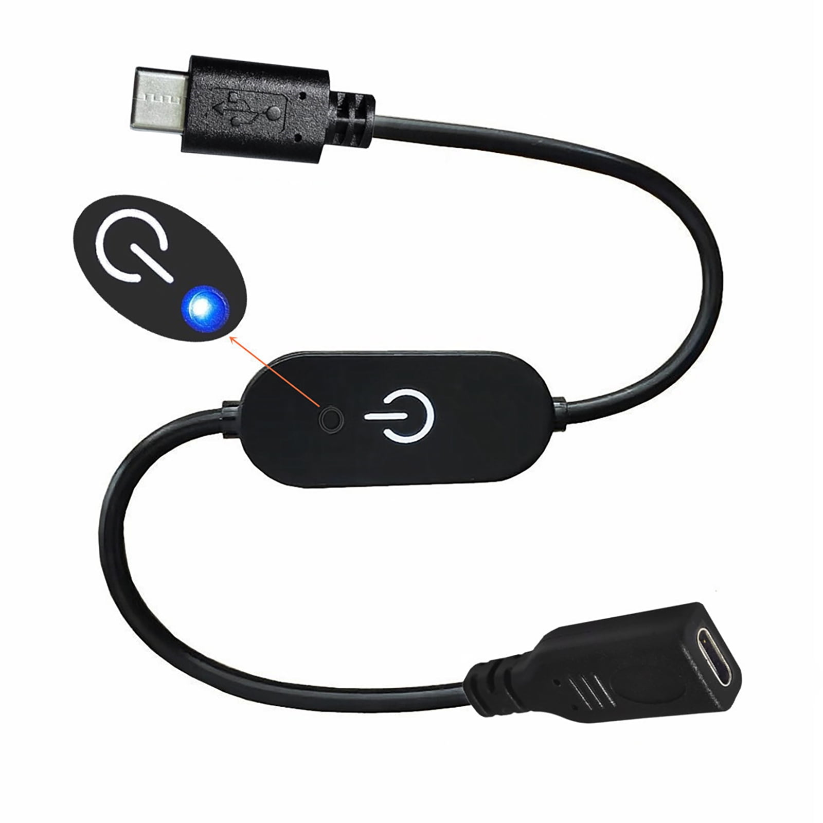 High Load Capacity Type C Touch Dimmer Switches Control Cable with Blue ...