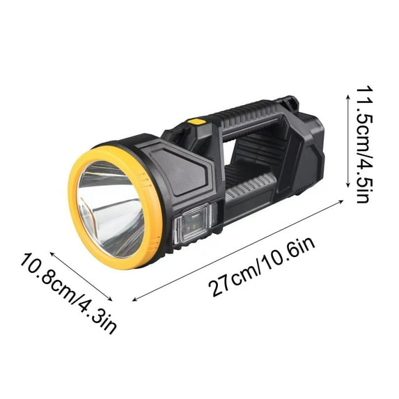 High Lumens Double-Head LED Flashlight with Power Bank, Long Range ...