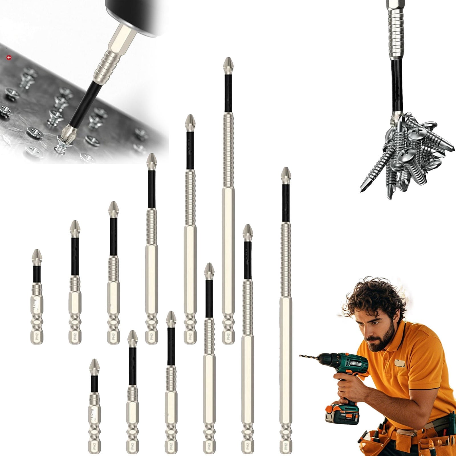 High Screwdriver Drill Bit Set, 2025 New Anti Slip Electric Screwdriver ...