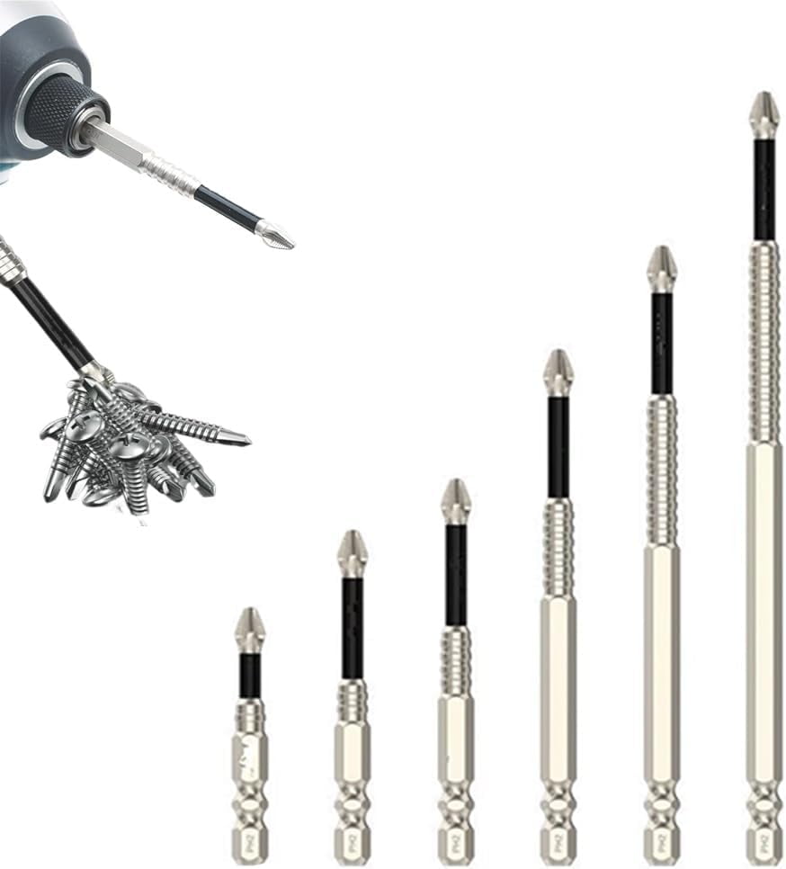 High-Magnetic Screwdriver Drill Bit Set, 6PCS Anti-Slip Magnetic ...
