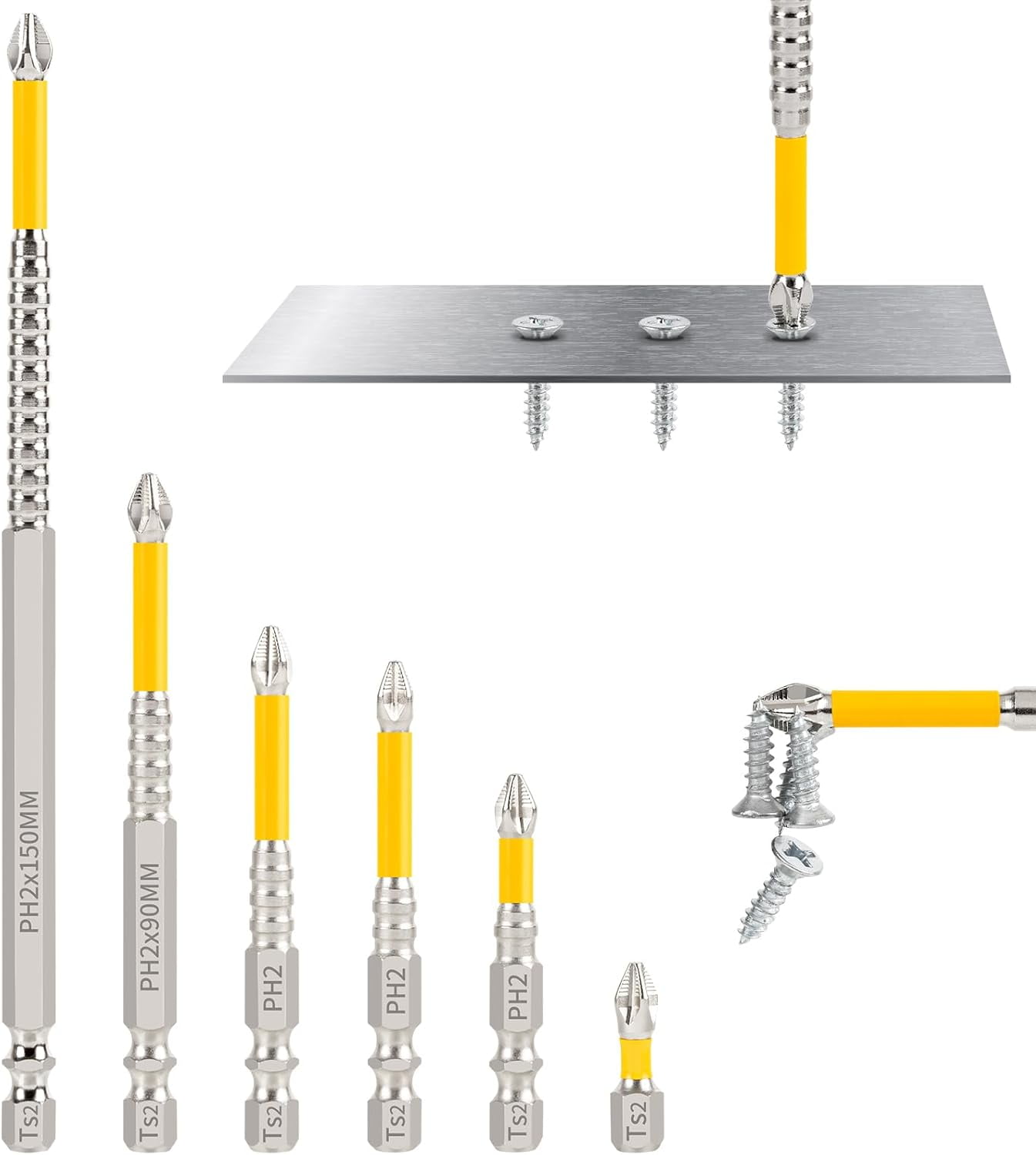 High Magnetic Screwdriver Drill Bit Set, K5 Impact Resistant Non Slip ...