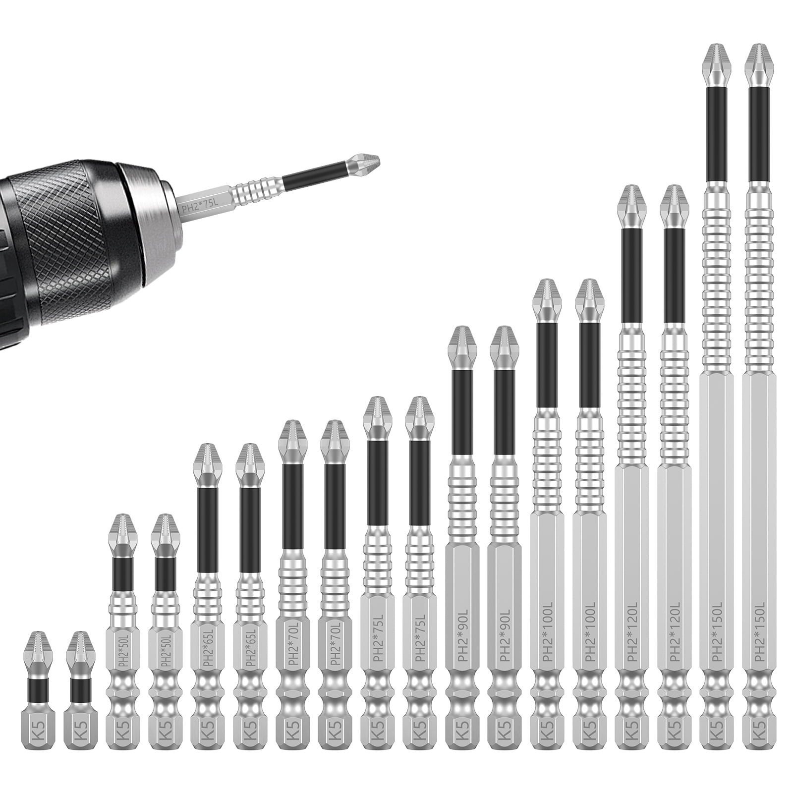High Magnetic Screwdriver Drill Bit Set Nonslip Magnetic Electric ...