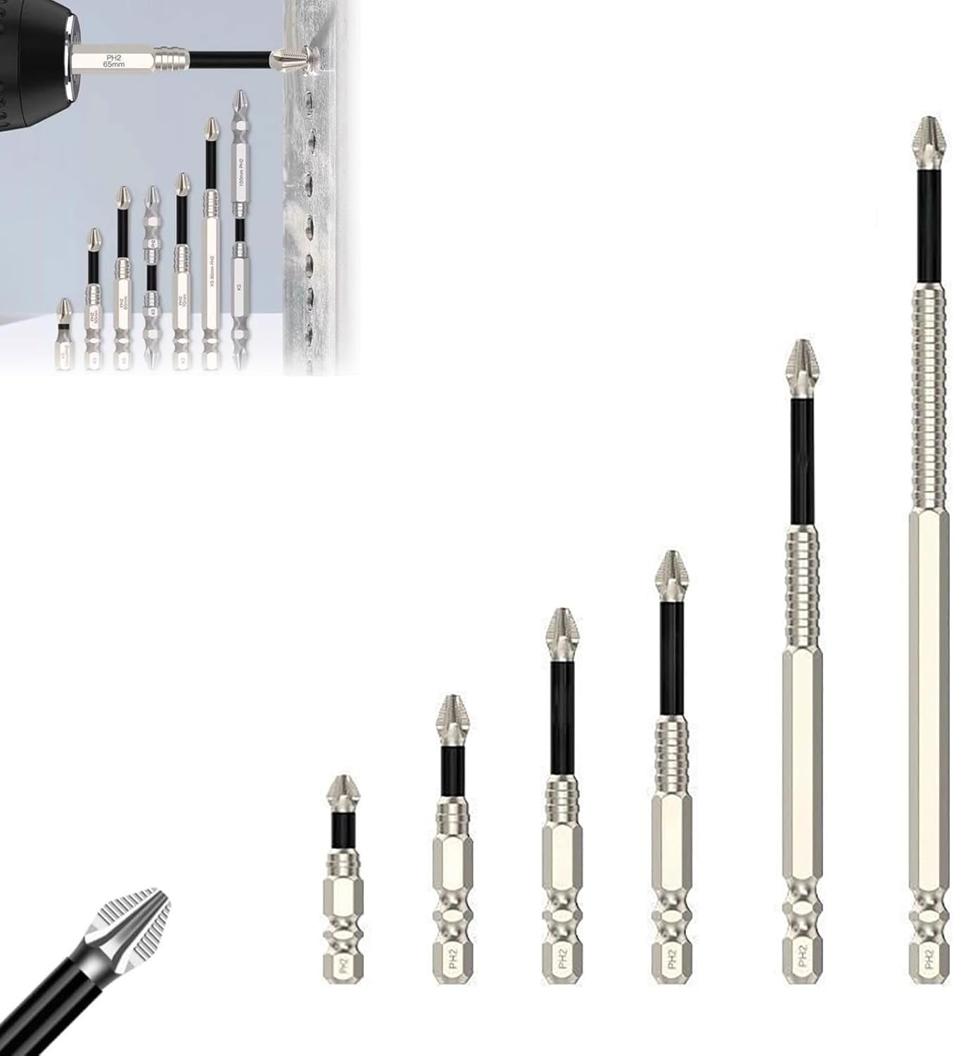 High-Magnetic Screwdriver Drill Bit Set, Strong Magnetic Durability ...