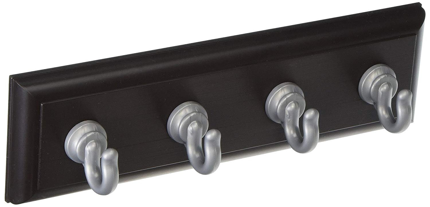 High & Mighty 515813 Tool Free Key Rail with 4 Hooks, 10LB Limit ...