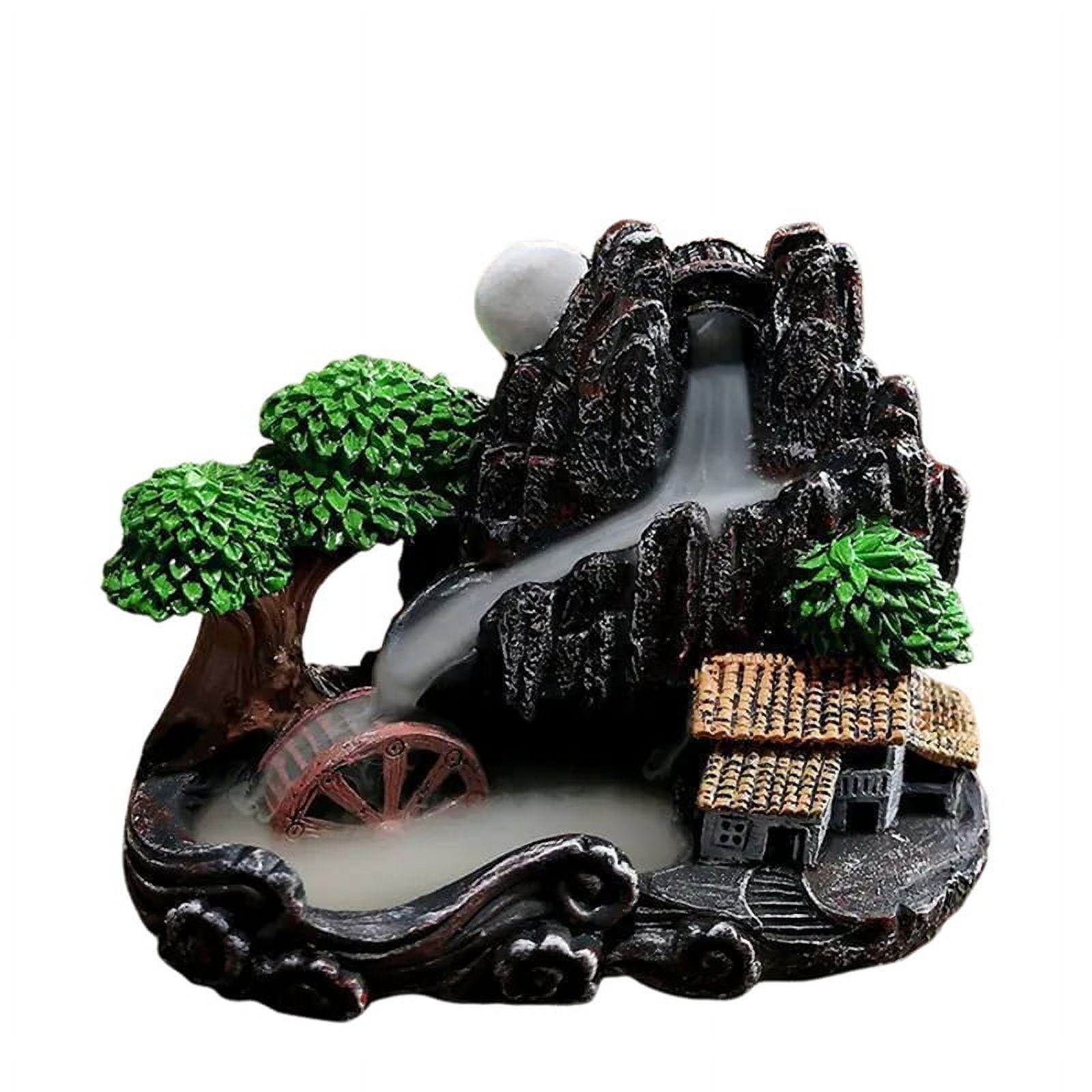 High Mountain Flowing Waterfall Backflow Incense Burner Home Fragrance ...