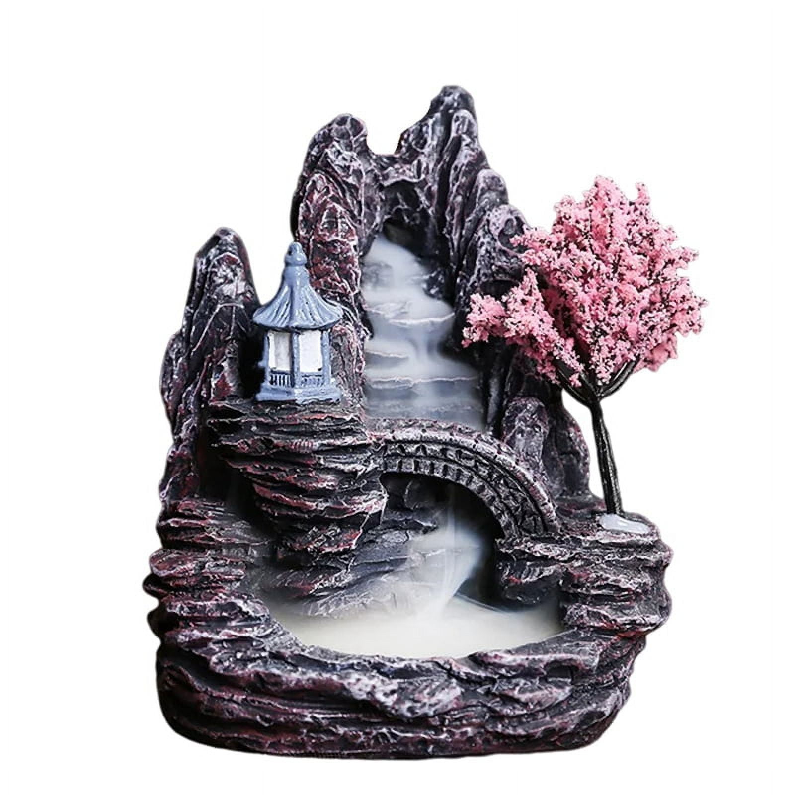 High Mountain Flowing Waterfall Backflow Incense Burner Home Fragrance ...