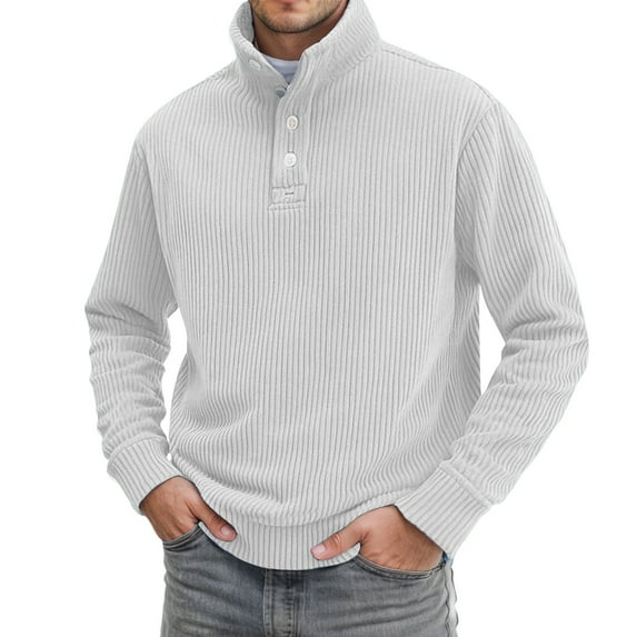 High Neck Long Sleeve Sweatshirt With Four Button Placket Color Digital ...