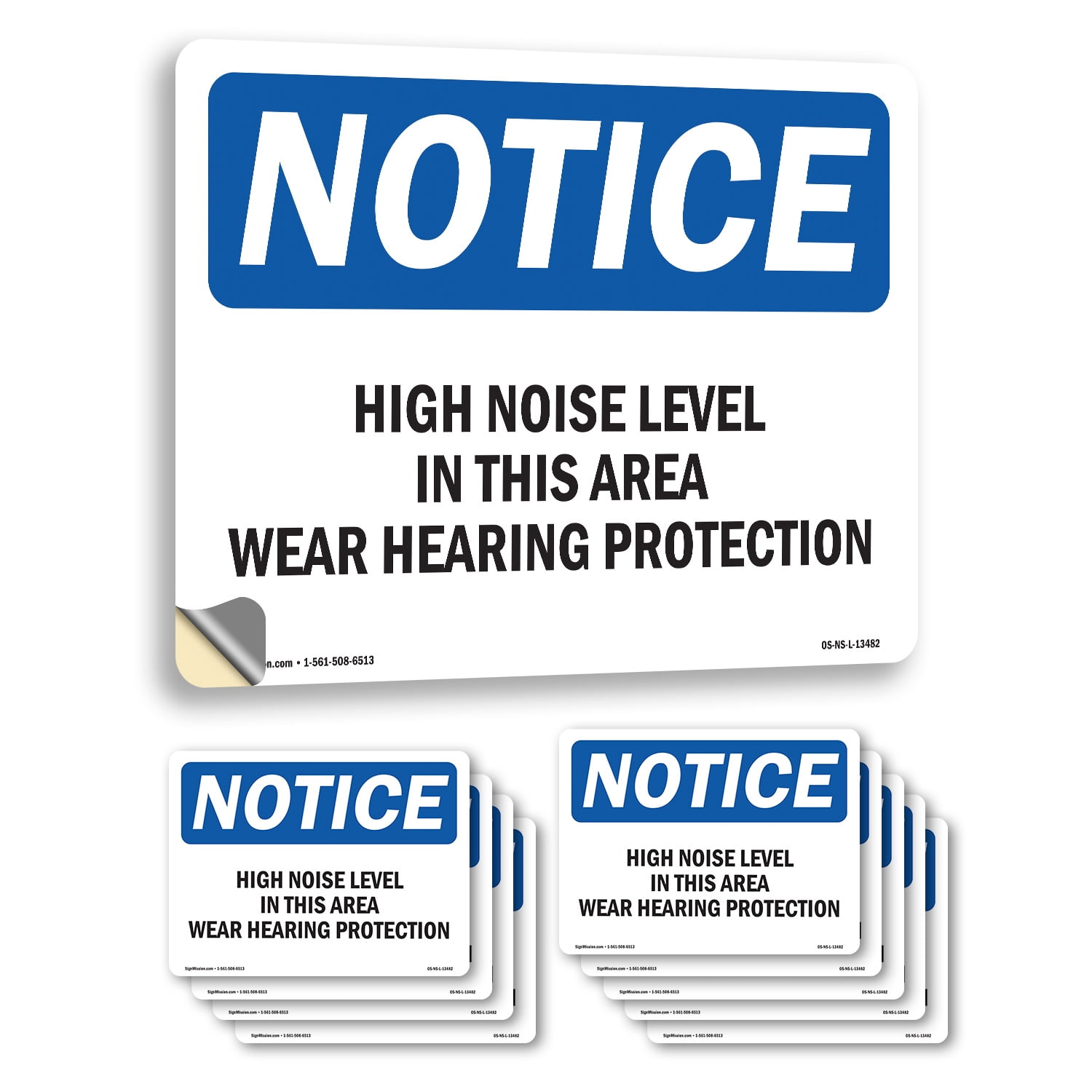 High Noise Level In This Area Wear Hearing OSHA Notice Vinyl Decal ...