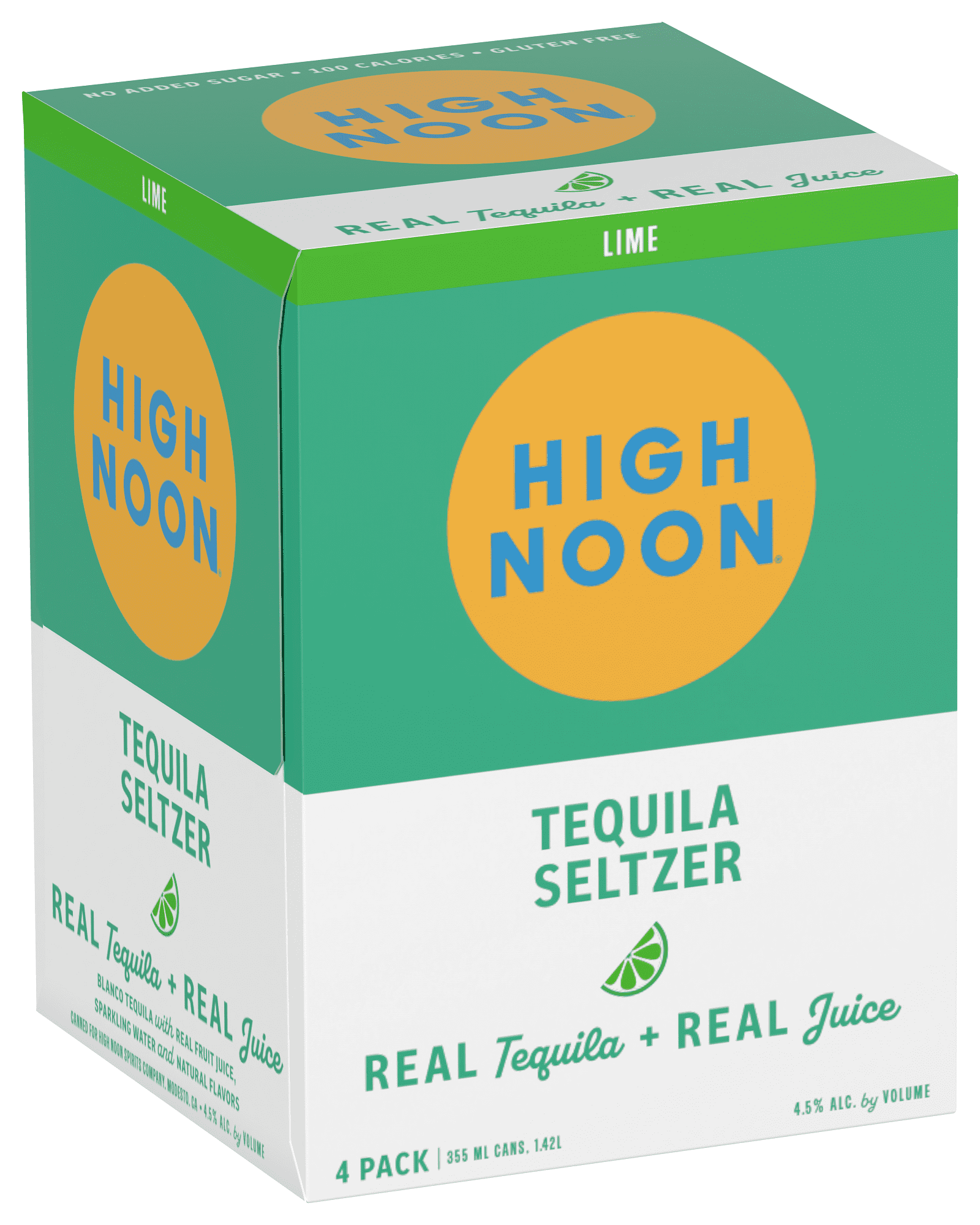 High Noon Lime Tequila Hard Seltzer, 4 Pack, 12 fl oz Single Serve Cans ...