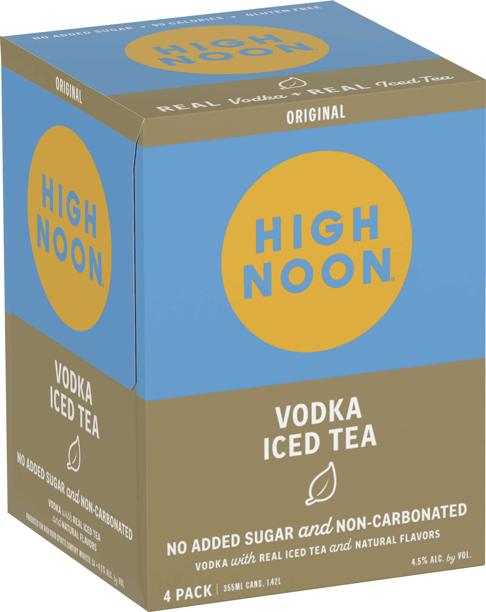 High Noon Original Vodka Iced Tea, 4 Pack, 12 fl oz Single Serve Cans ...