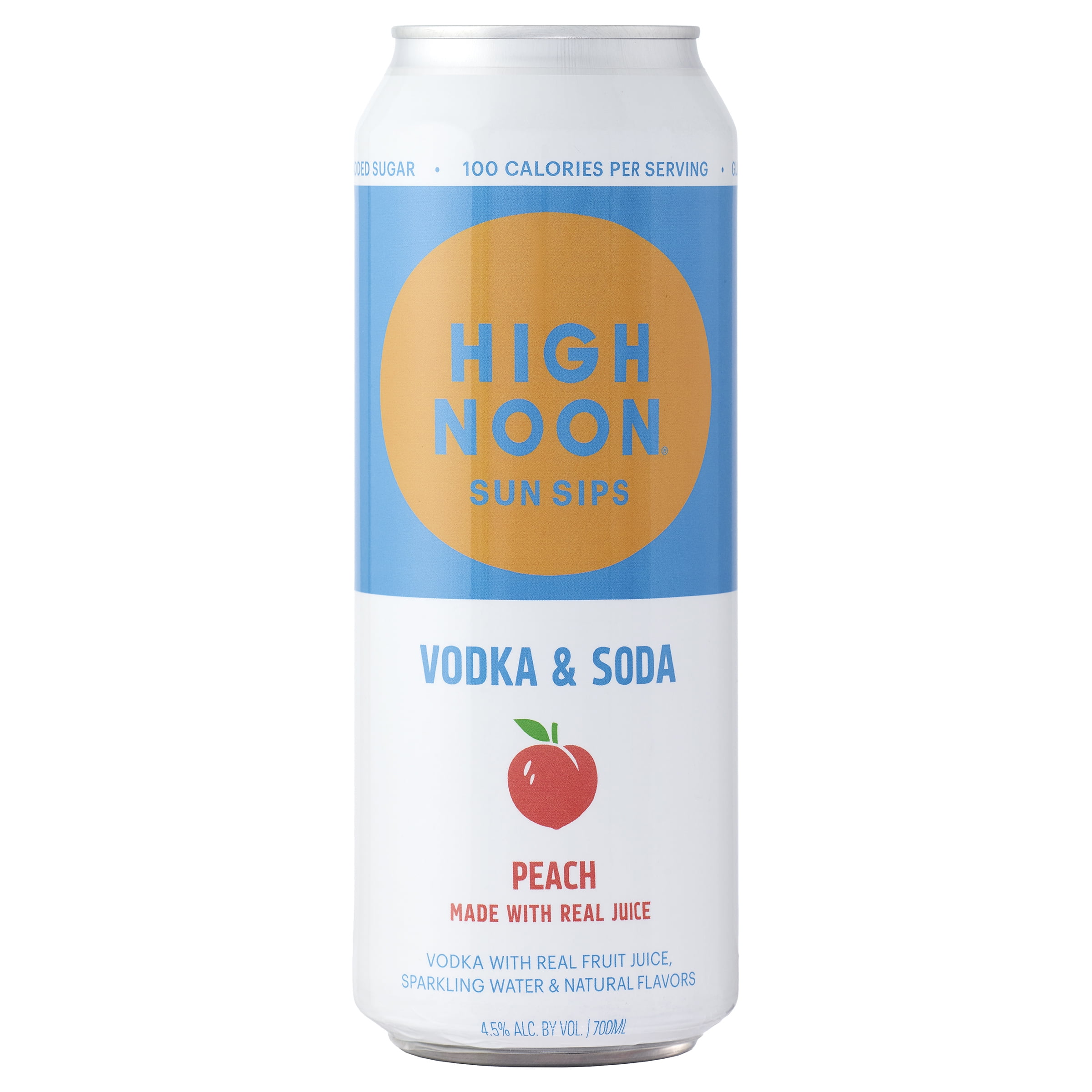 High Noon Peach Vodka Hard Seltzer, Single 24 fl oz Can, 355ml Serving Size - Walmart.com