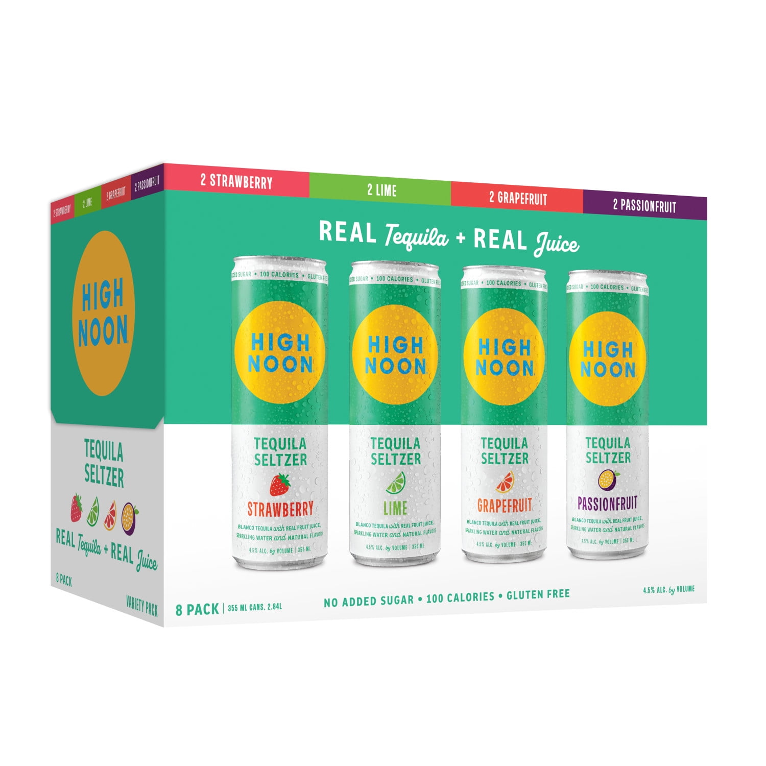 High Noon Tequila Hard Seltzer, Variety Pack, 8 Pack, 12 fl oz Cans, 4. ...