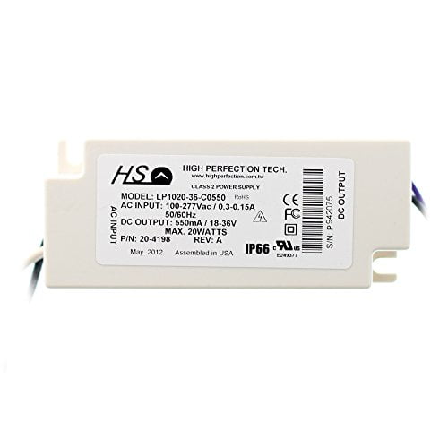 High Perfection LP1020-36-C0550 LED Driver, 120-277V to 550mA @ 18 ...
