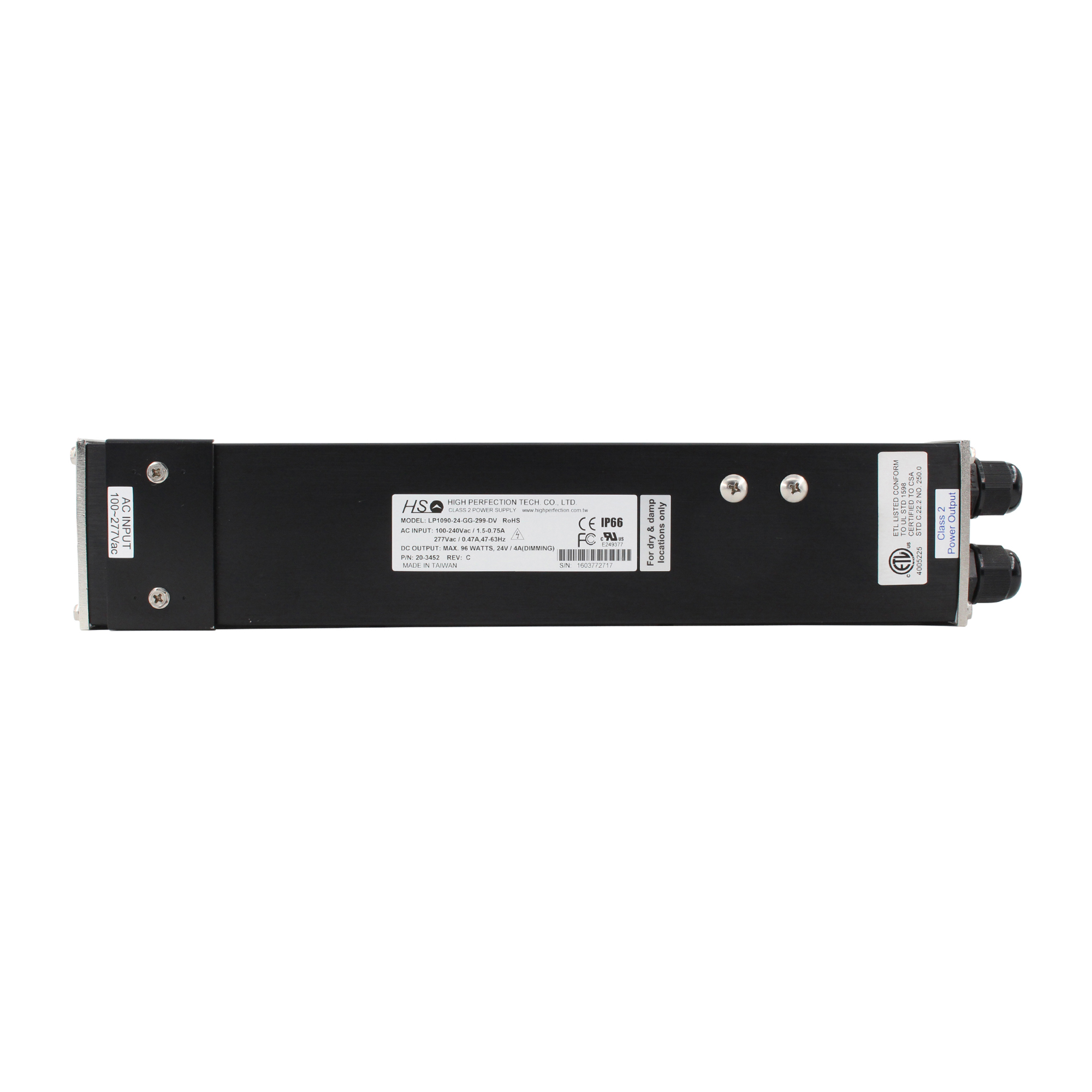 High-Perfection-Tech LP1090-24-GG-299-DV Dimmable LED Driver, 96W, 24V ...