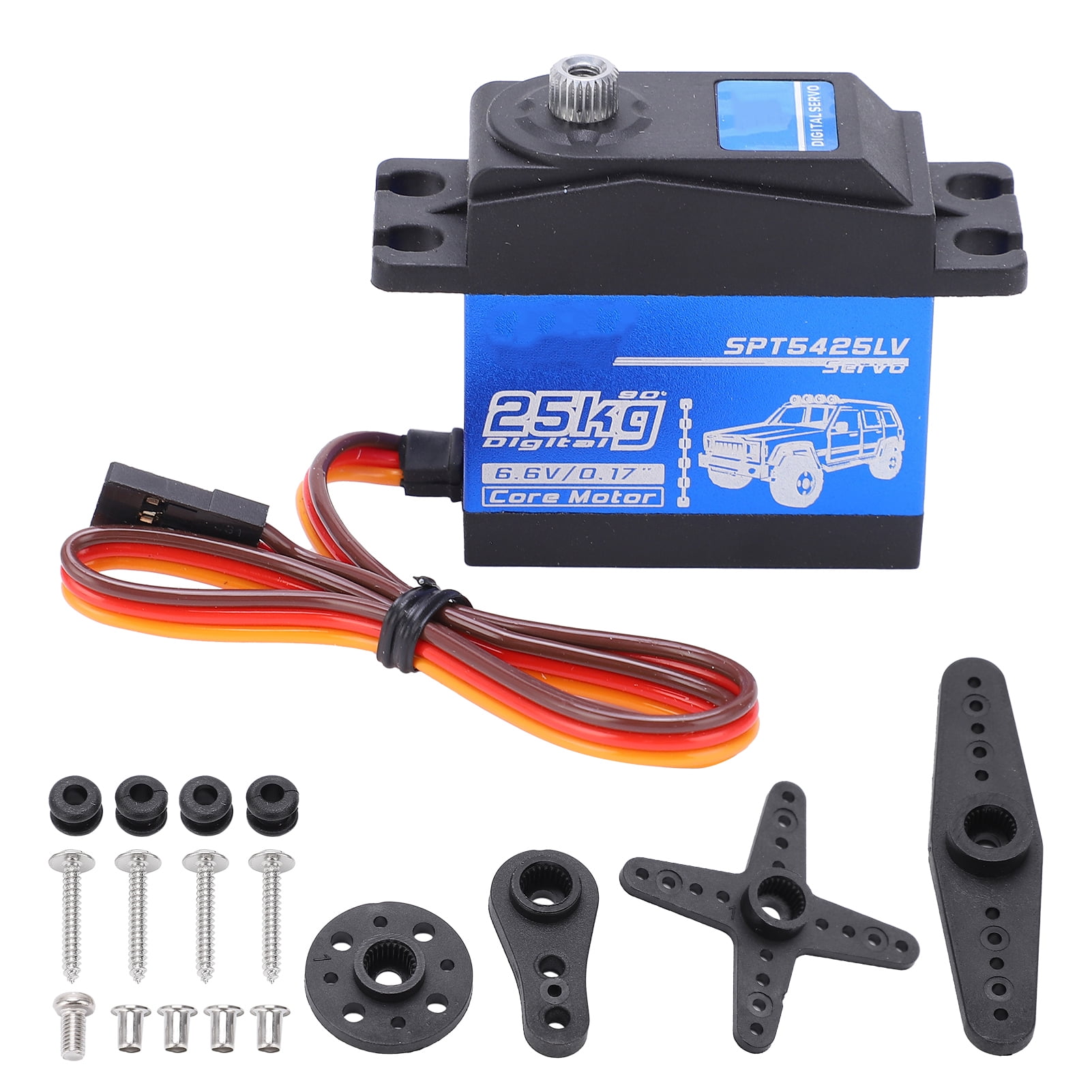 High,Performance 25KG Digital Servo, Metal Gear, Coreless Motor, 4.8,6V, Perfect For 1:8 1:10 ...
