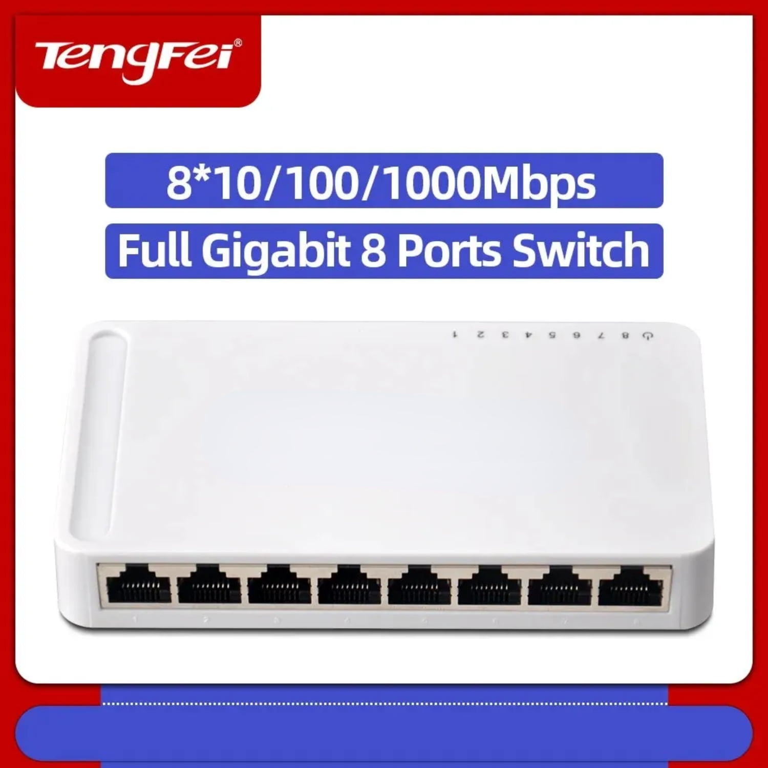 High Performance 8 Port Gigabit Ethernet Smart Switcher Internet ...