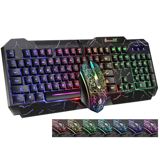 High Performance Gaming Keyboard and Mouse Combo, LED Rainbow Backlit ...