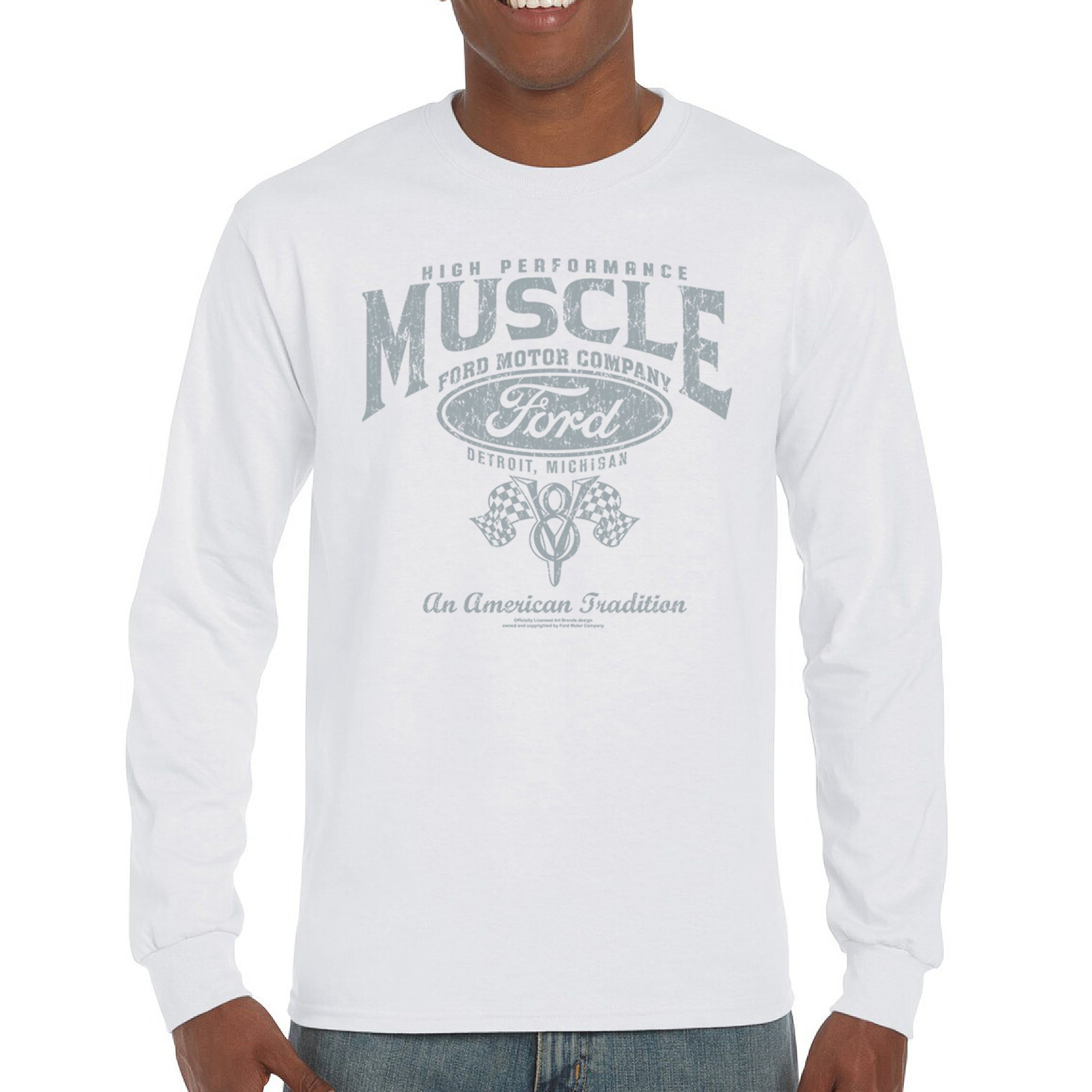 High Performance Muscle Ford Long Sleeve T-shirt Detroit Michigan V8 ...